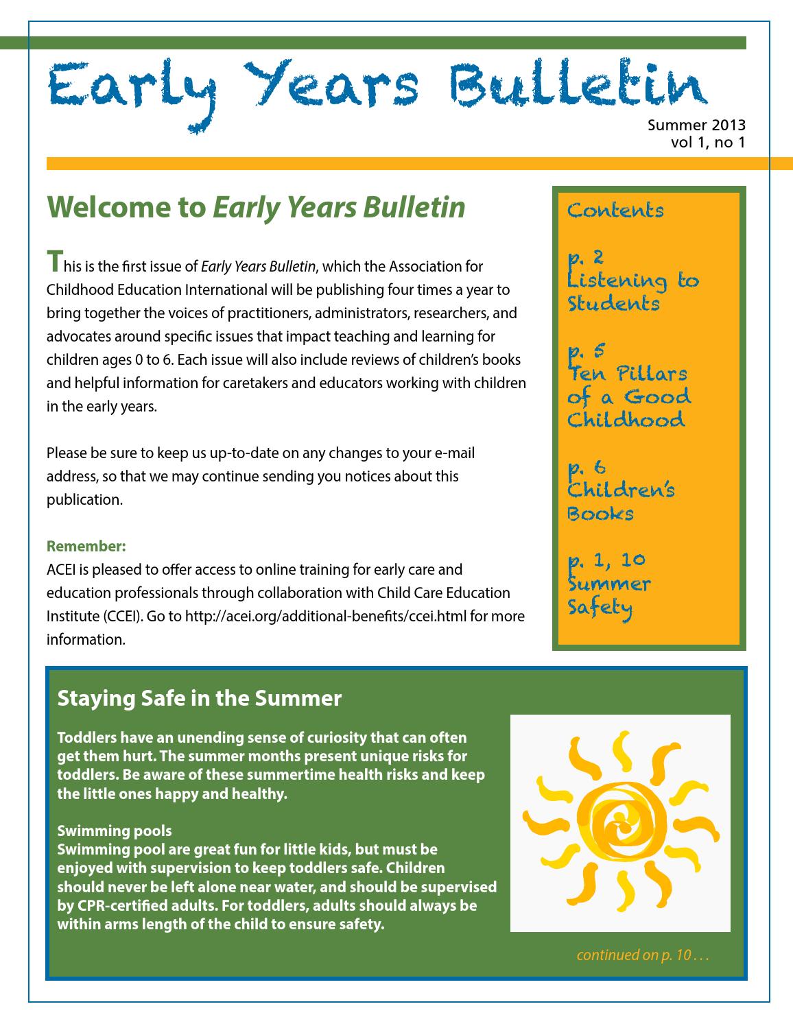 Early Years Bulletin, Summer 2013 by Association for Childhood ...
