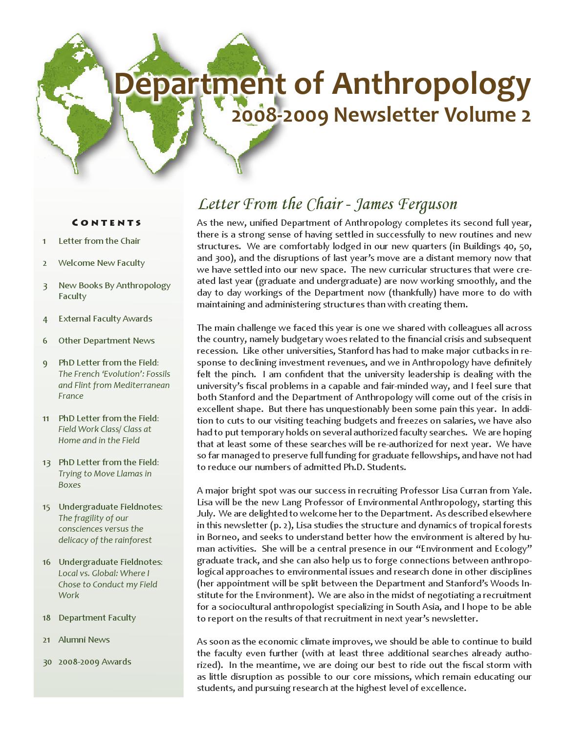 Anthropology Newsletter Volume 2 by Stanford Anthropology - Issuu