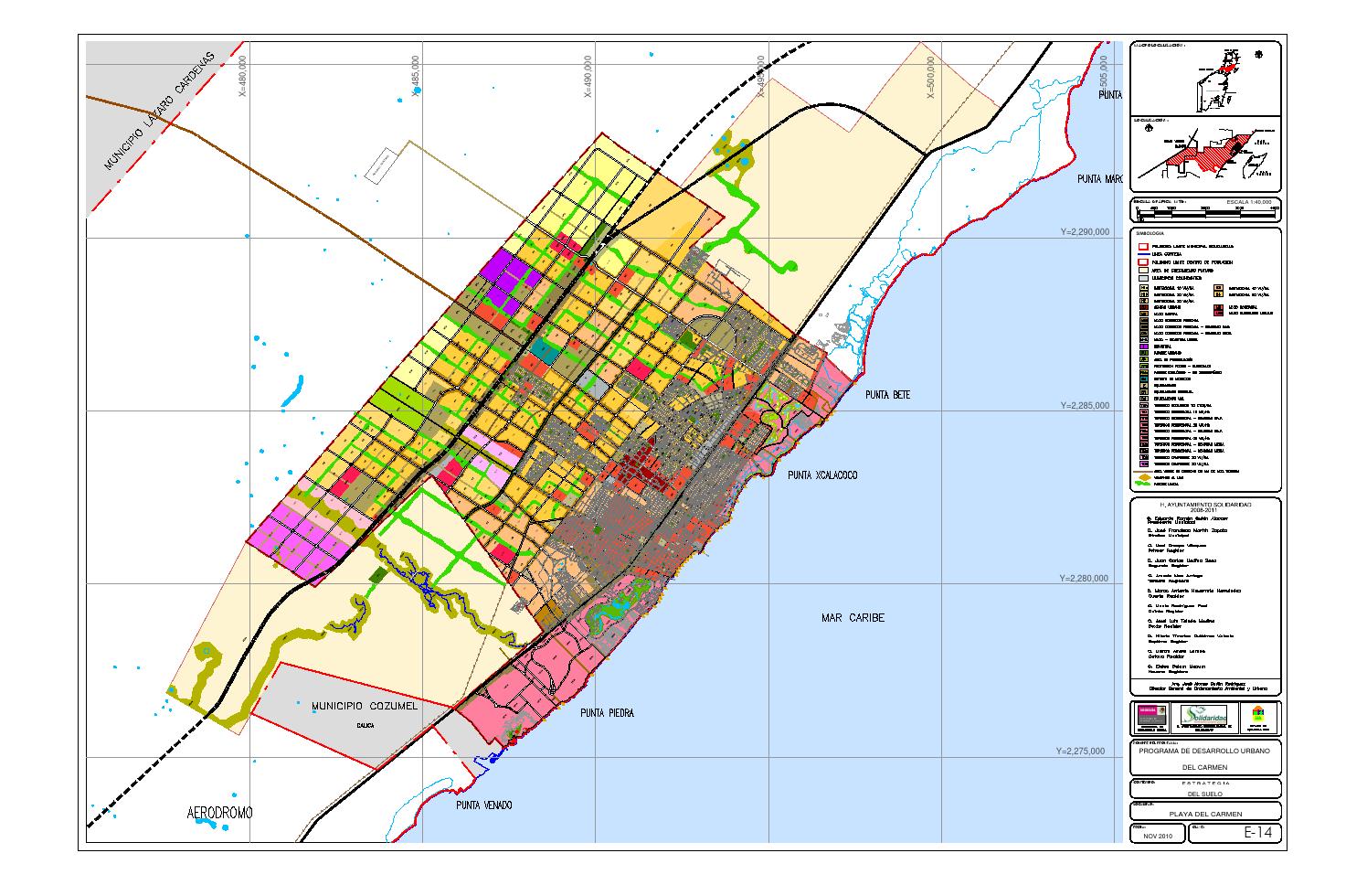 PDU SOLIDARIDAD E 14 zonificacion secundaria usos y destinos del suelo e 14 by Enrique Dominguez ...