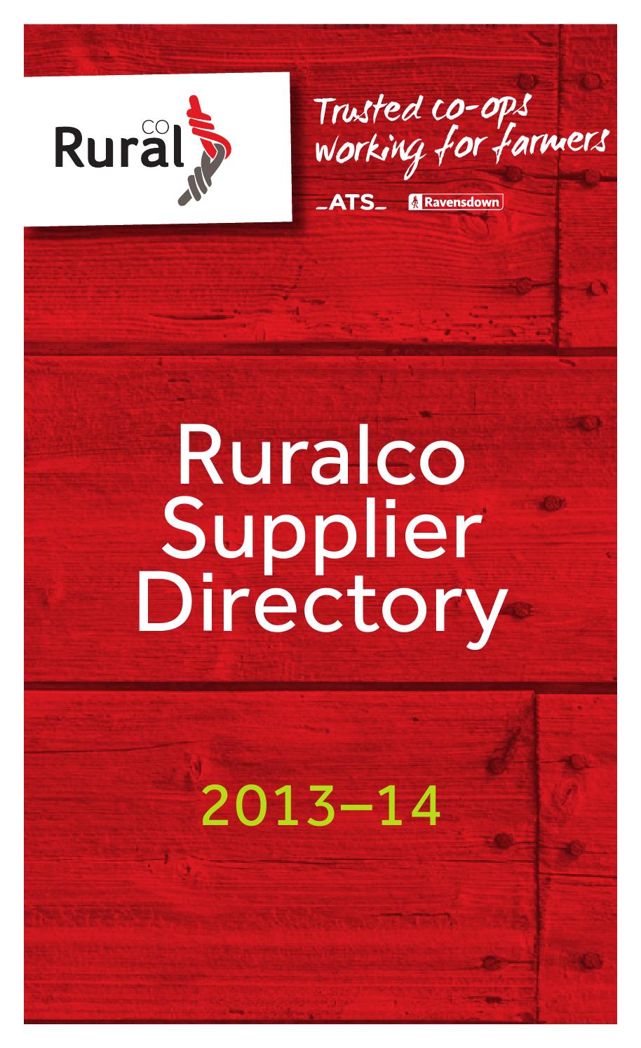 Ruralco Supplier Directory 2013-2014 by Ruralco - Issuu