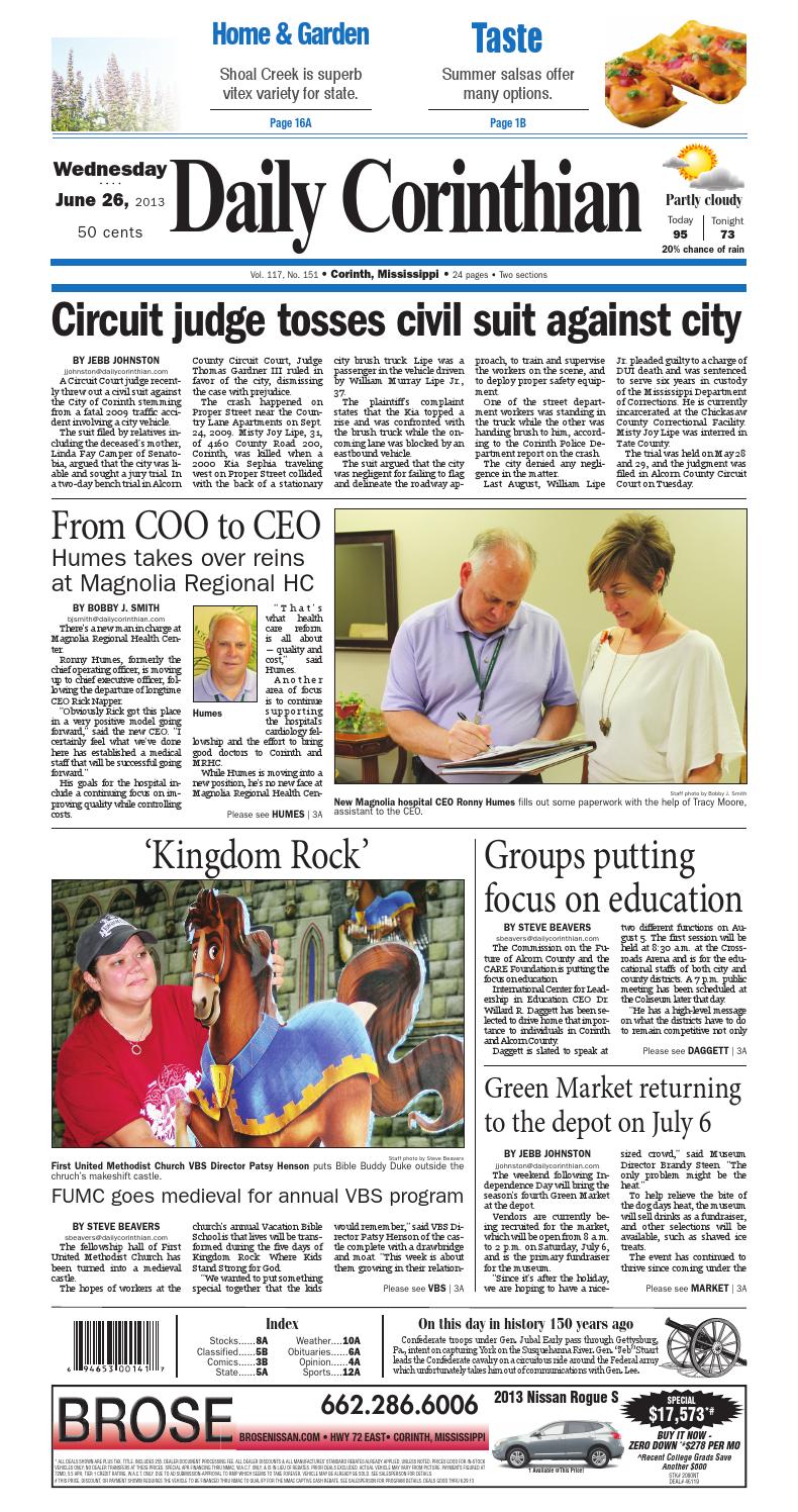 Daily corinthian 062613 by Daily Corinthian - Issuu