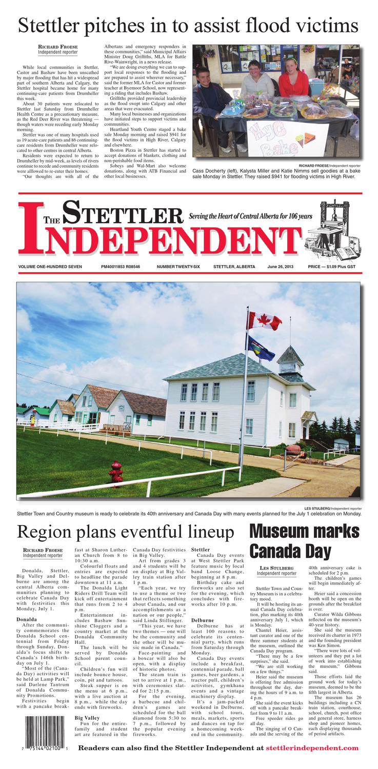 Stettler Independent, June 26, 2013 by Black Press Media Group - Issuu