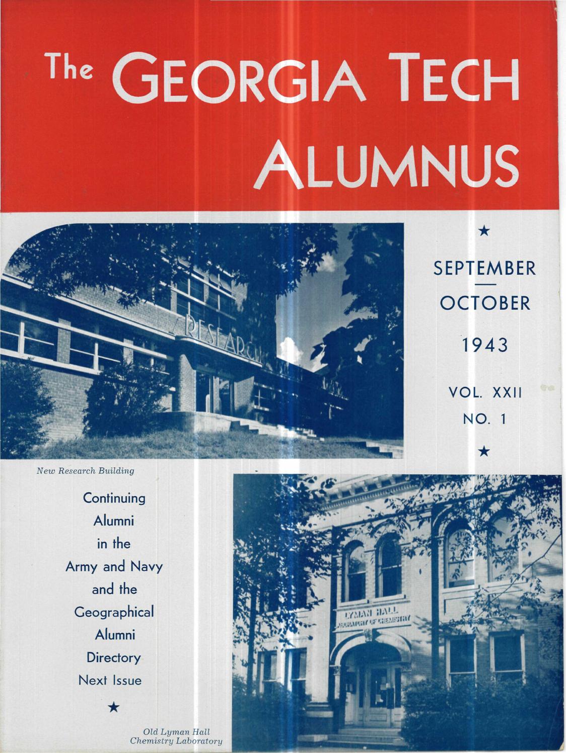 Georgia Tech Alumni Magazine Vol. 22, No. 01 1943 by Georgia Tech ...