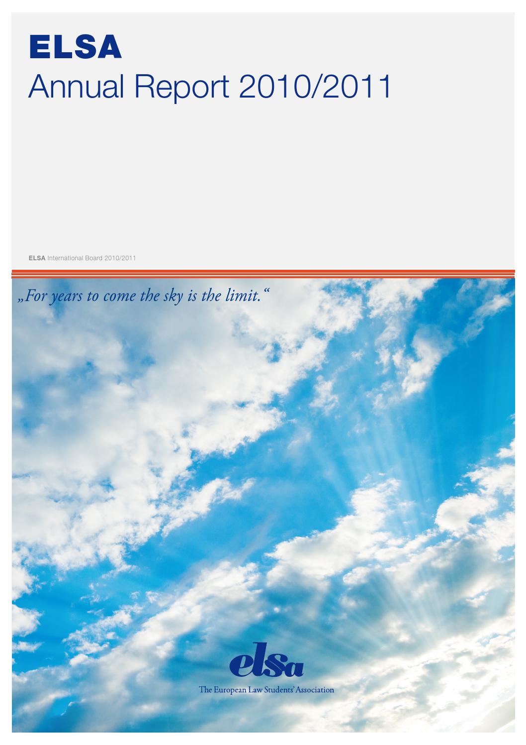ELSA International Annual Report 2010/2011 by ELSA International - Issuu