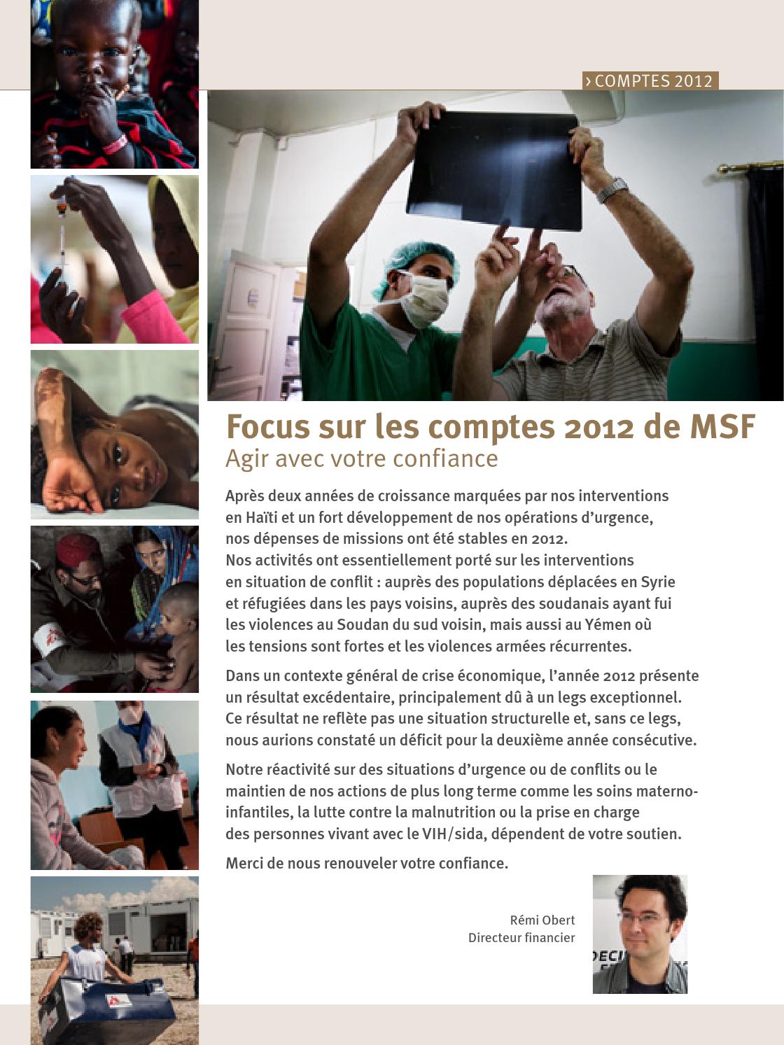 Comptes MSF 2012 by Médecins Sans Frontières France - Issuu