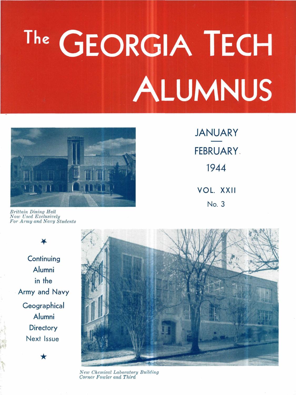 Georgia Tech Alumni Magazine Vol. 22, No. 03 1944 by Georgia Tech ...