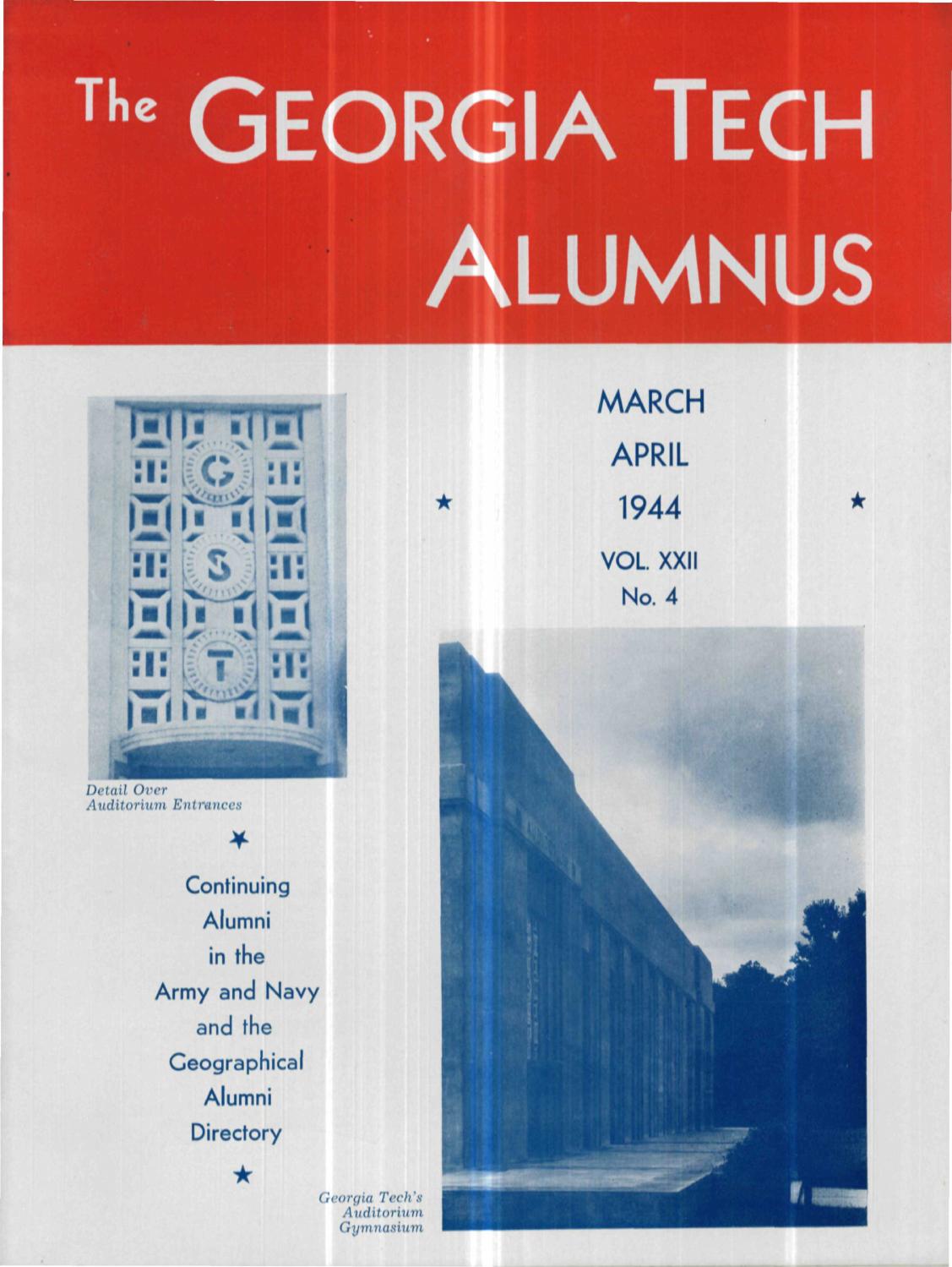 Georgia Tech Alumni Magazine Vol. 22, No. 04 1944 by Georgia Tech ...