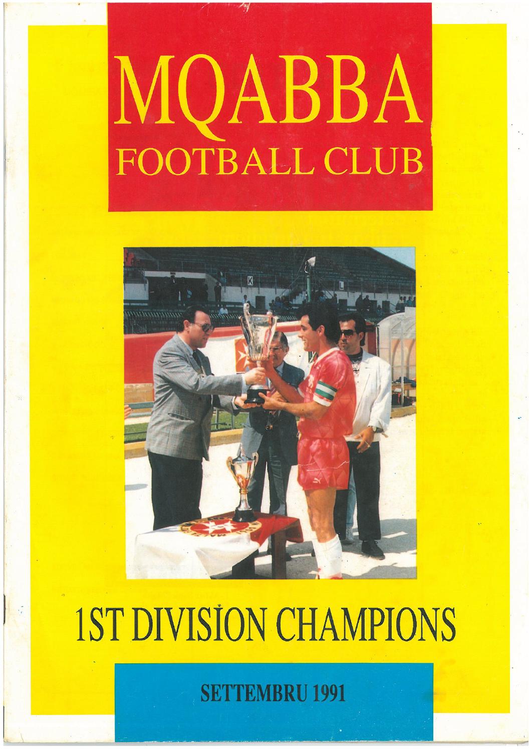 Mqabba FC First Division Champions Season 1990-1991 Souvenir Book by ...