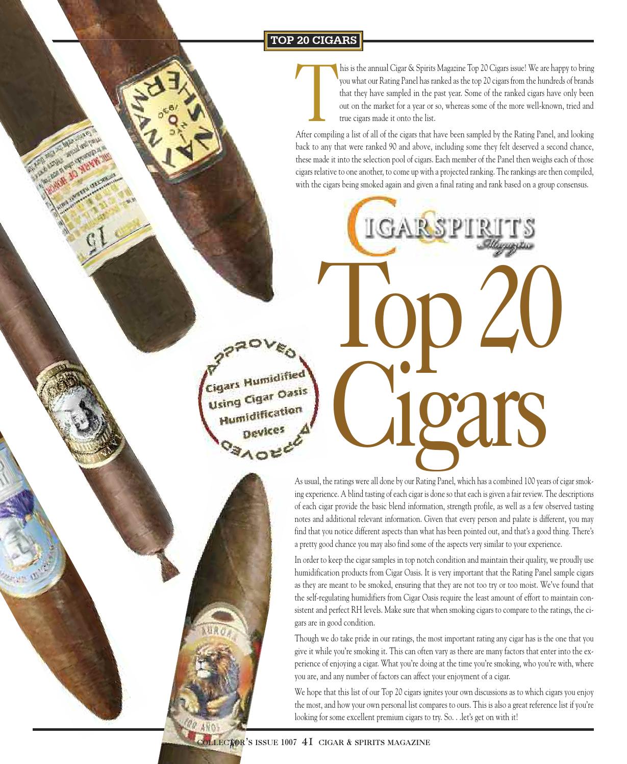 Cigar & Spirits Magazine's Top 20 Cigars by Cigar & Spirits Magazine ...