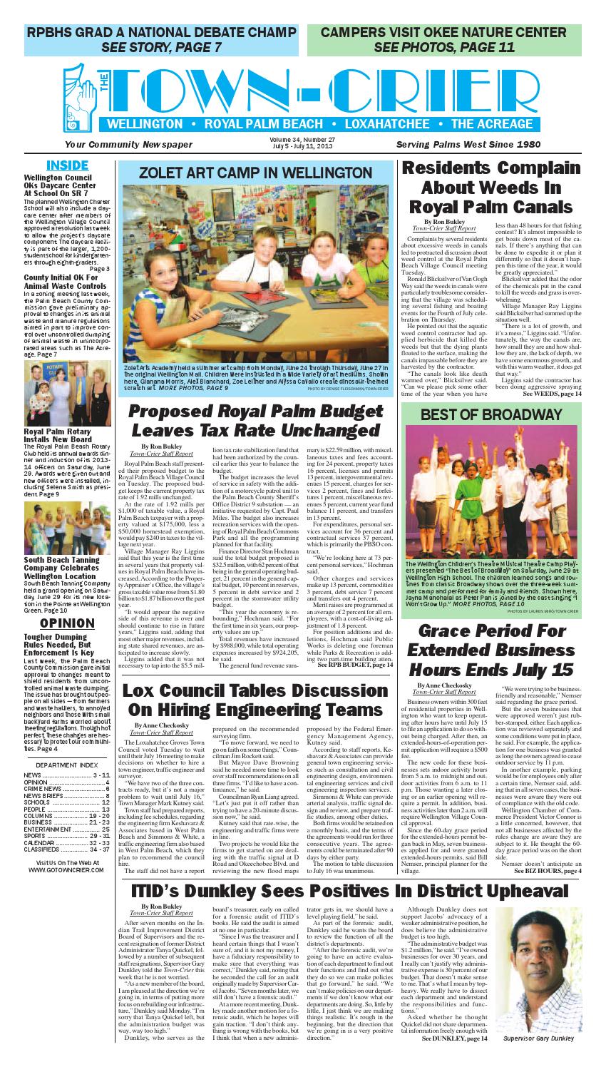 Town-Crier Newspaper July 5, 2013 by Wellington The Magazine LLC - Issuu