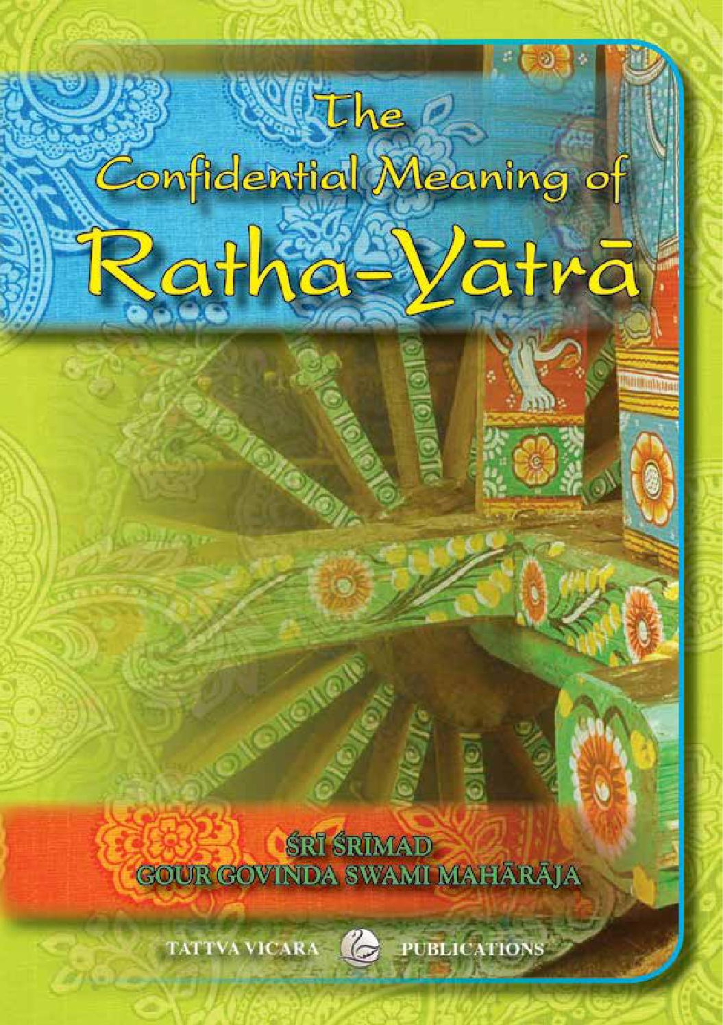 The Confidential Meaning of Ratha-Yatra by Tattva Vicara Publications ...