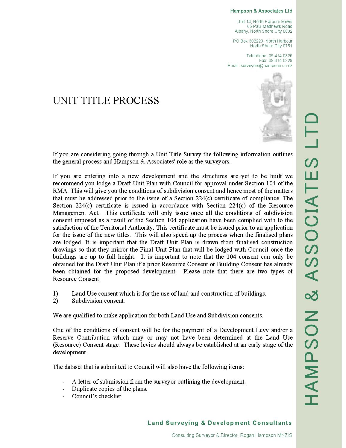 Unit title process by Queen City Law - Issuu