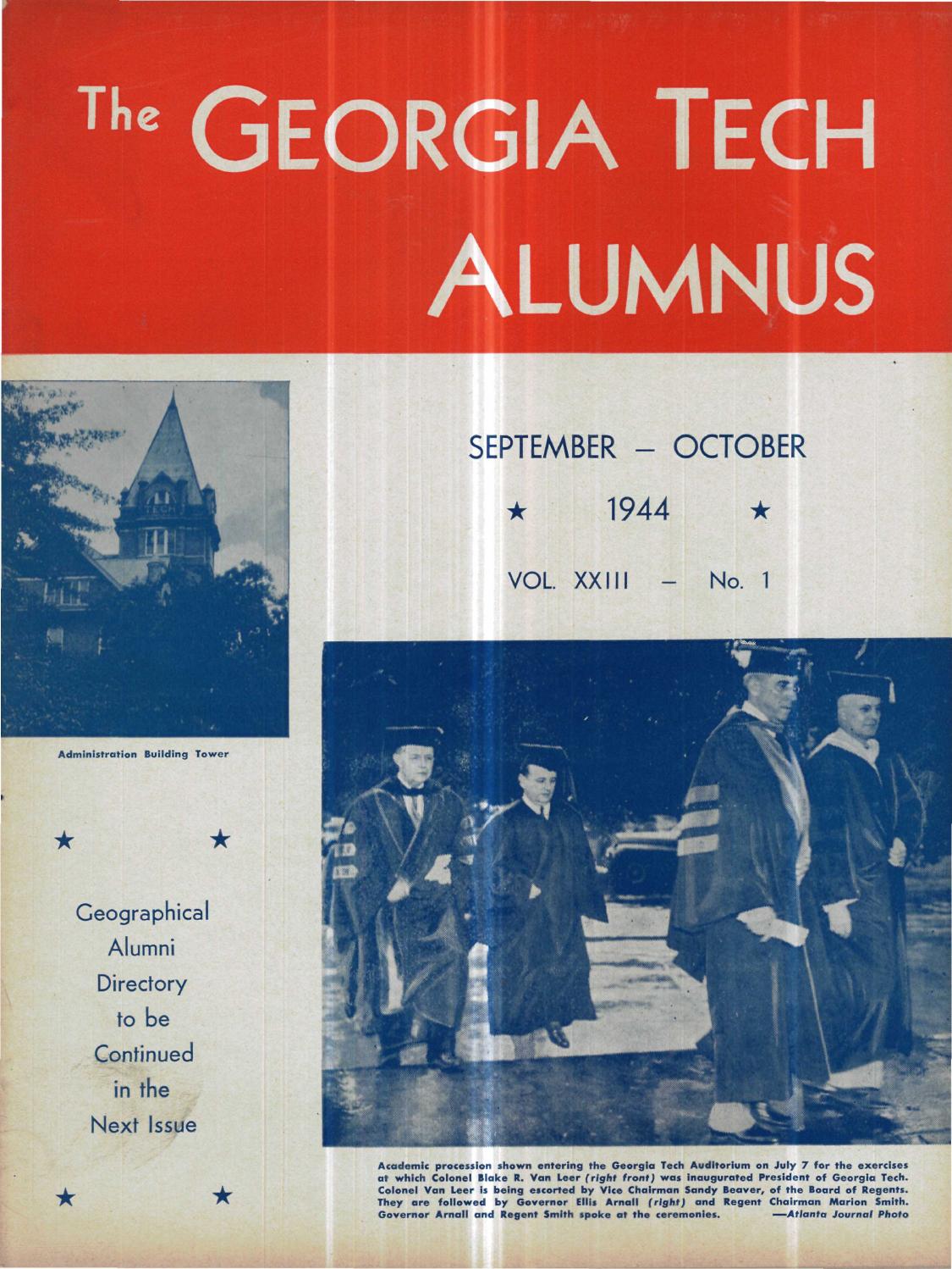 Georgia Tech Alumni Magazine Vol. 23, No. 01 1944 by Georgia Tech ...