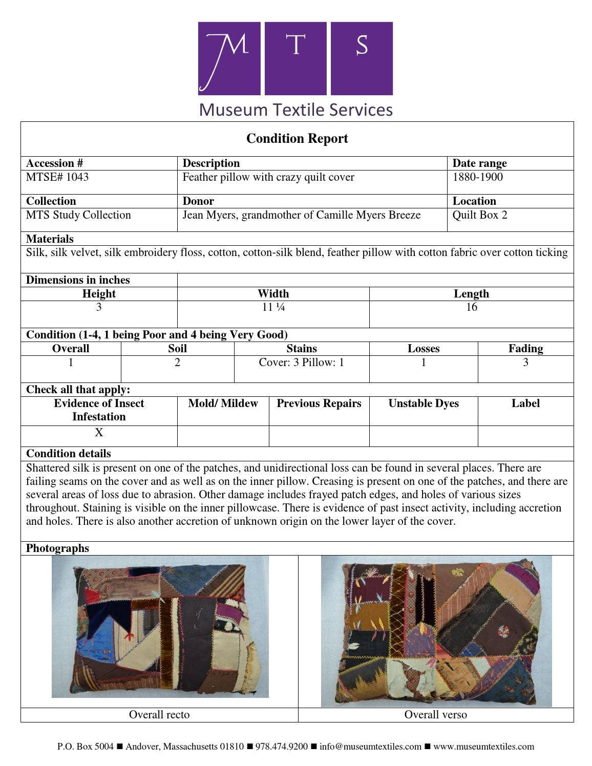 Sample Condition Report with Diagram by Camille Breeze - Issuu