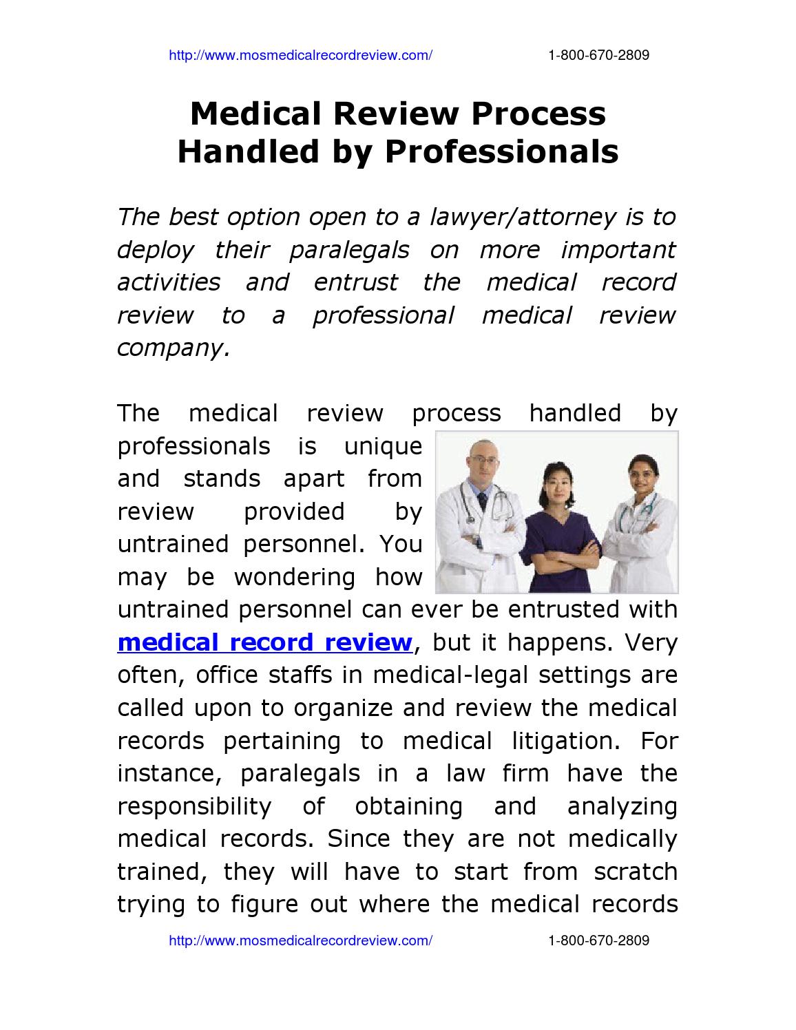 Medical review process handled by professionals by MOS Medical Reviews ...
