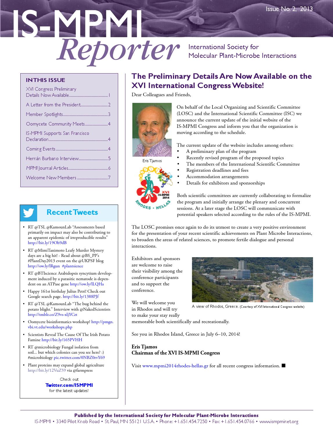 IS-MPMI Reporter Issue #2 2013 by Scientific Societies - Issuu