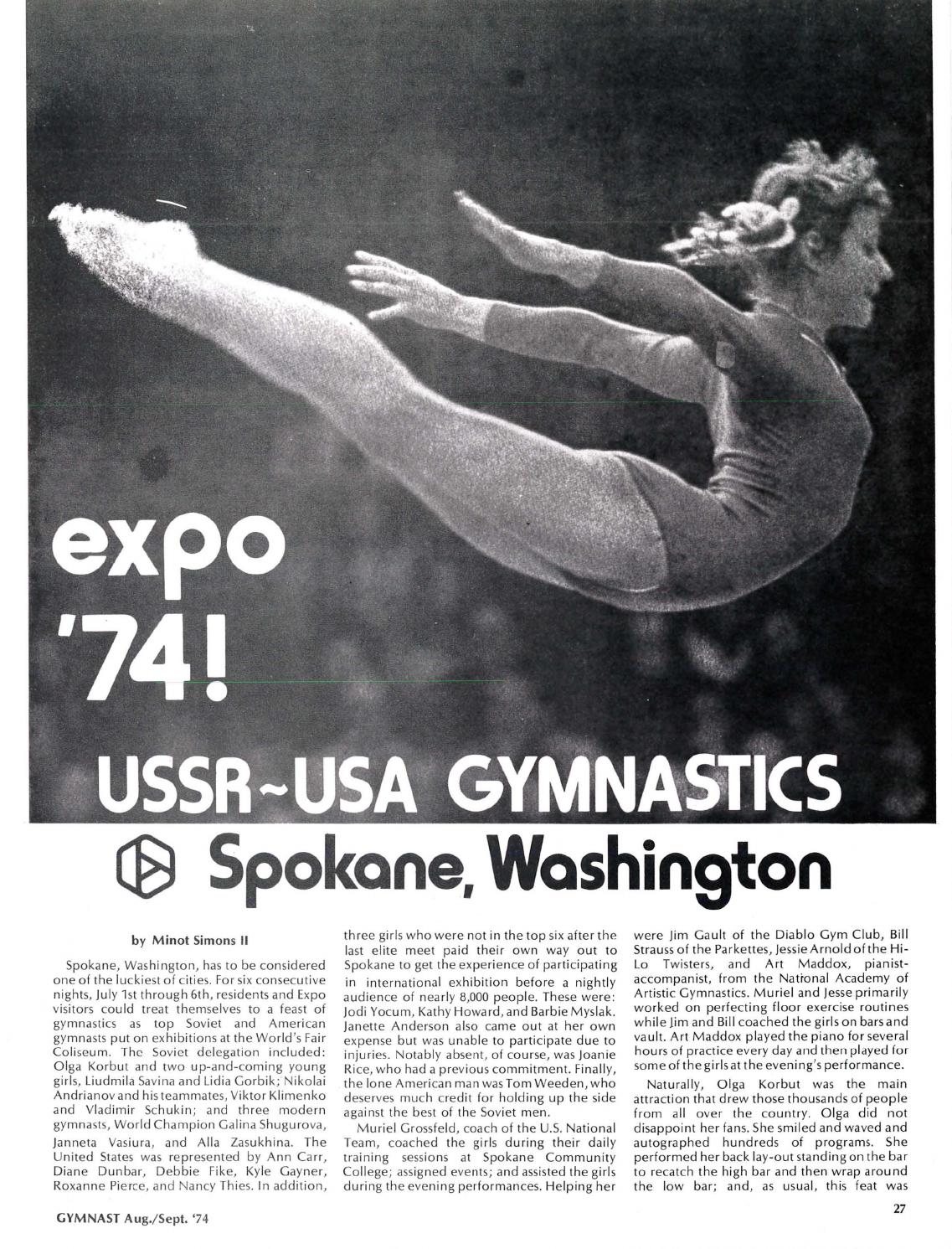 Gymnast Magazine - August/September 1974 by USA Gymnastics - Issuu