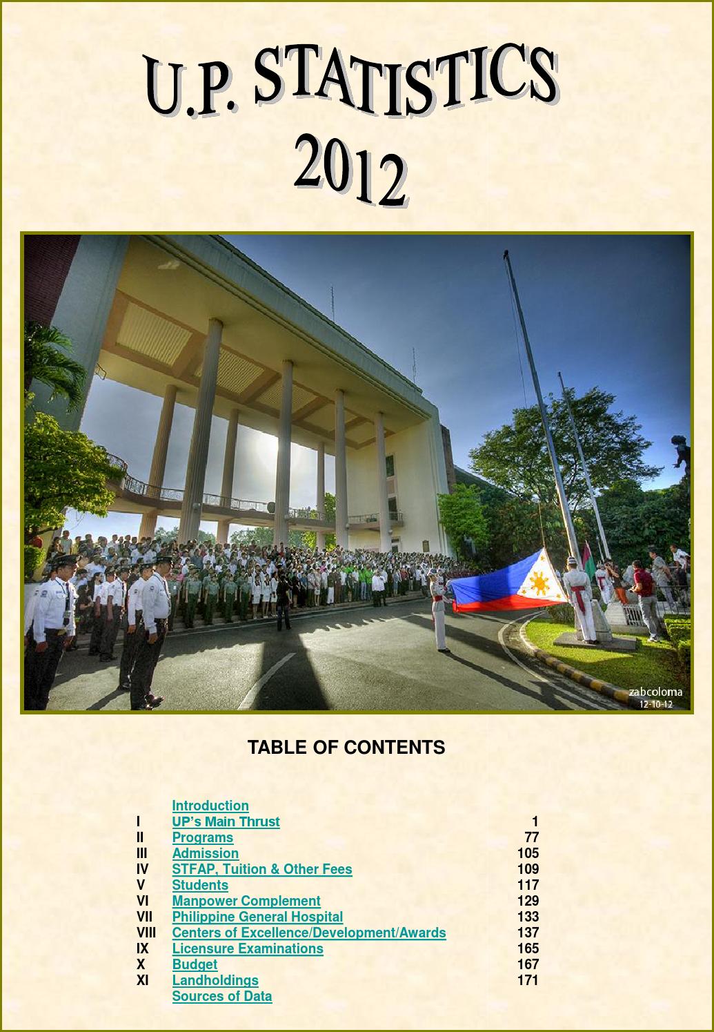 UP Statistics 2012 by University of the Philippines - Issuu