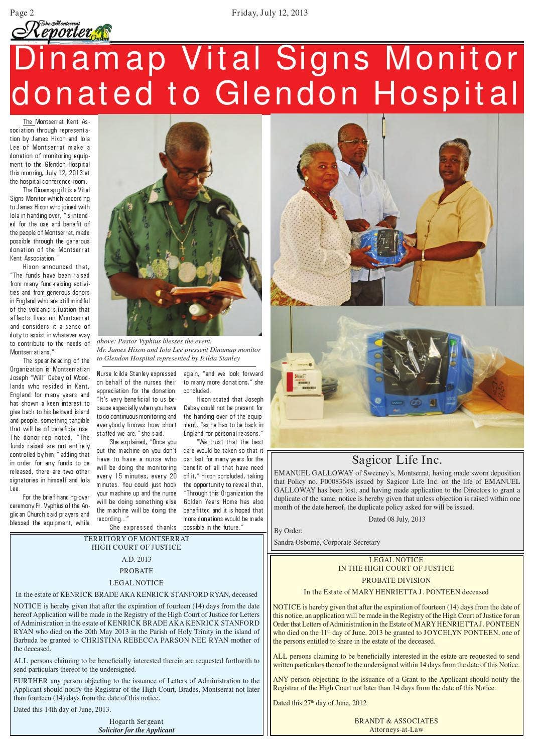 The Montserrat Reporter - 12 July 2013 by The Montserrat Reporter - Issuu