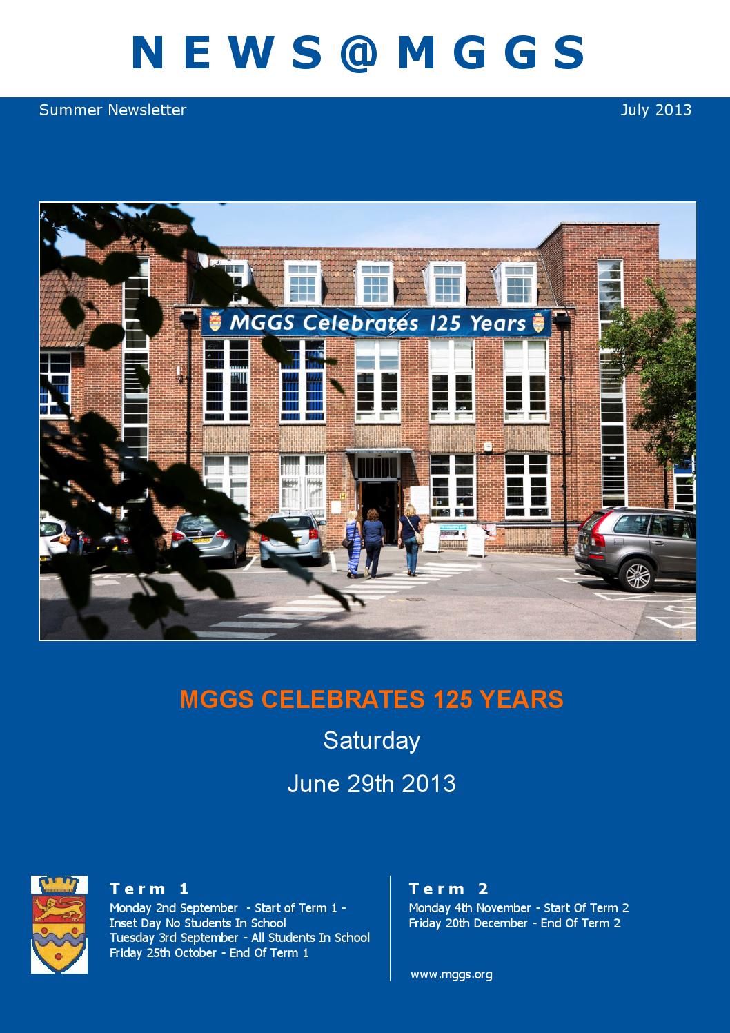 MGGS Summer Newsletter 2013 by Maidstone Grammar School for Girls - Issuu