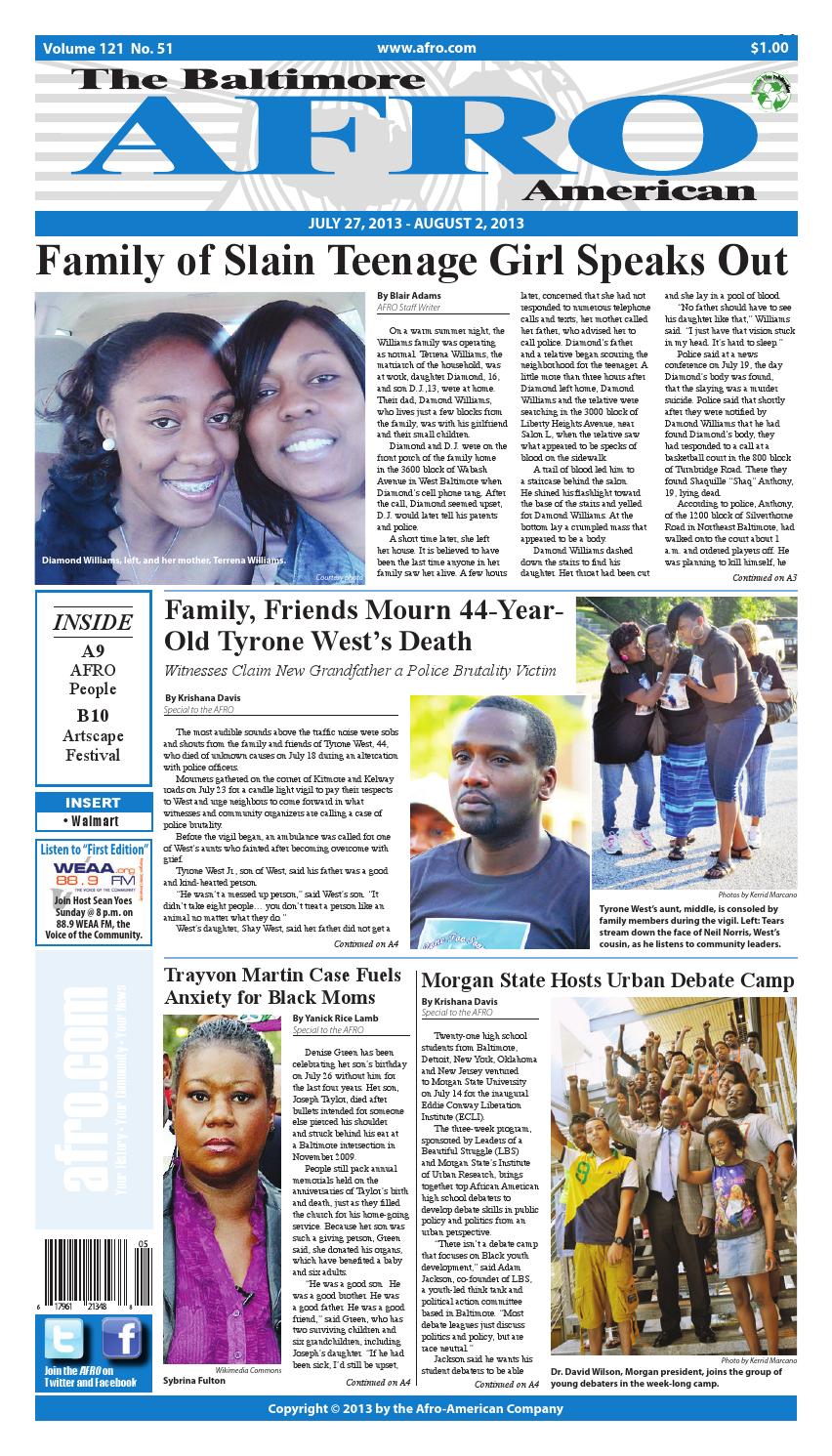 Baltimore Afro-American Newspaper July 27 2013 by The AFRO American - Issuu