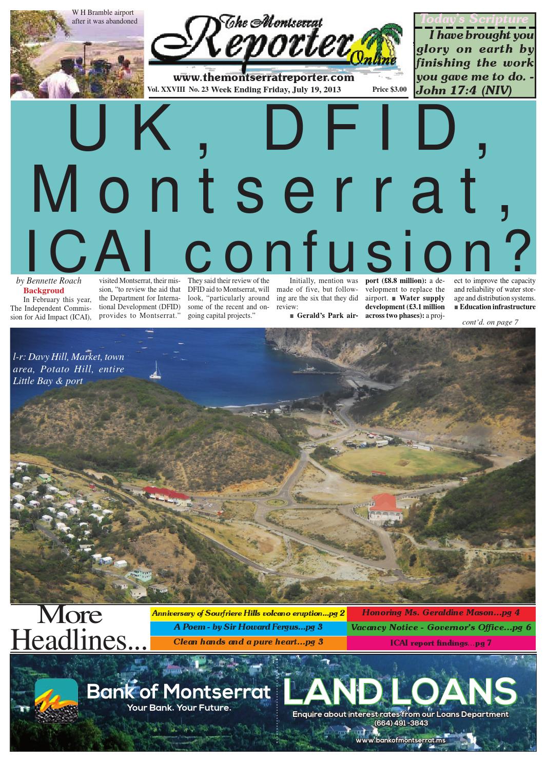 The Montserrat Reporter- 19 July, 2013 by The Montserrat Reporter - Issuu