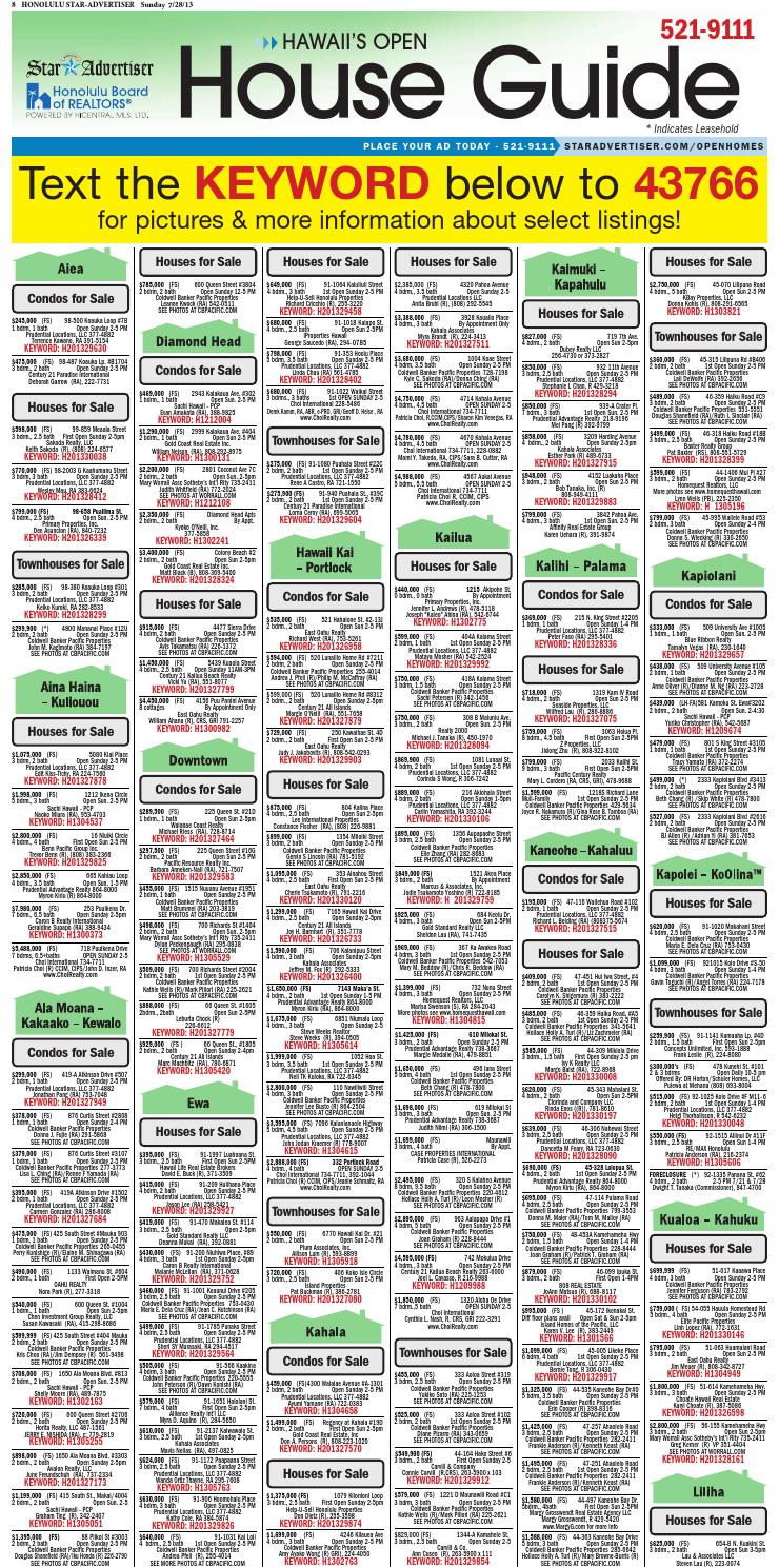 Open house guide 072813 by Oahu Publications, Inc - Issuu