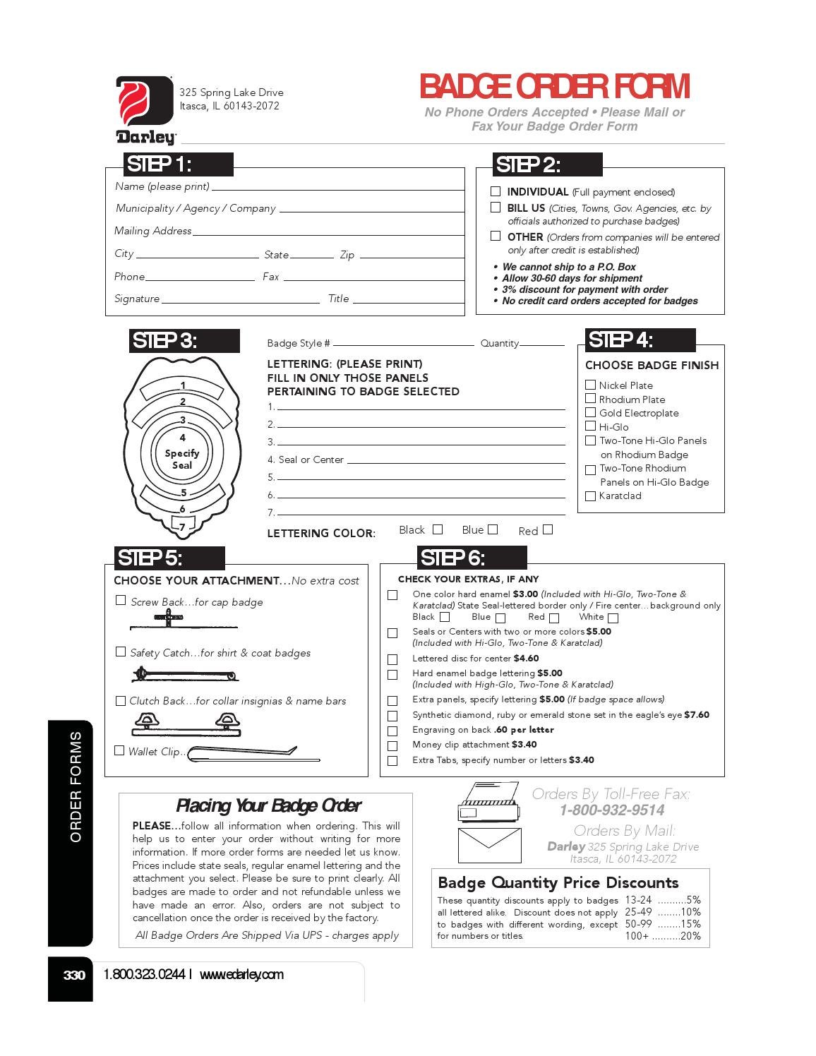 Badge order form by Darley - Issuu