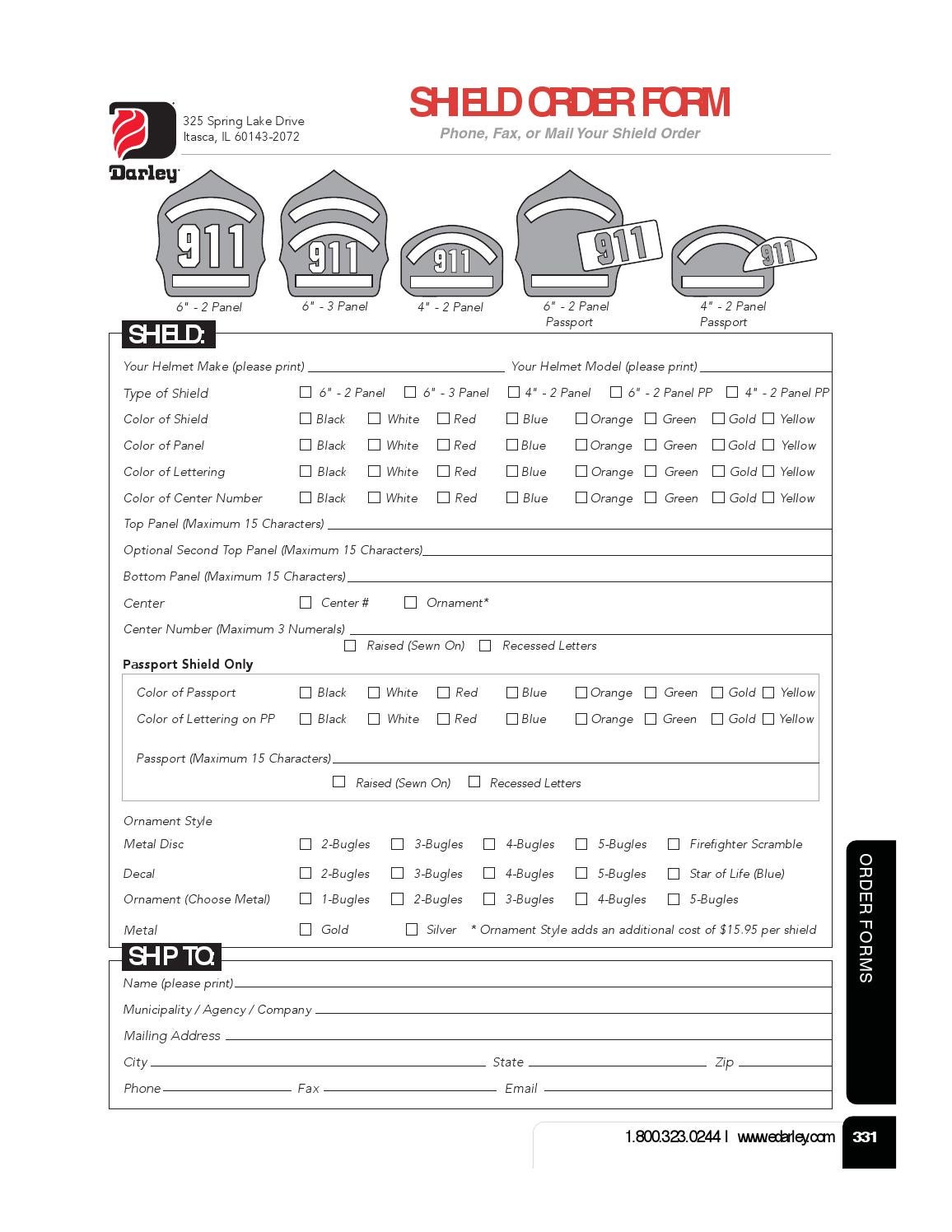 Shield order form by Darley - Issuu