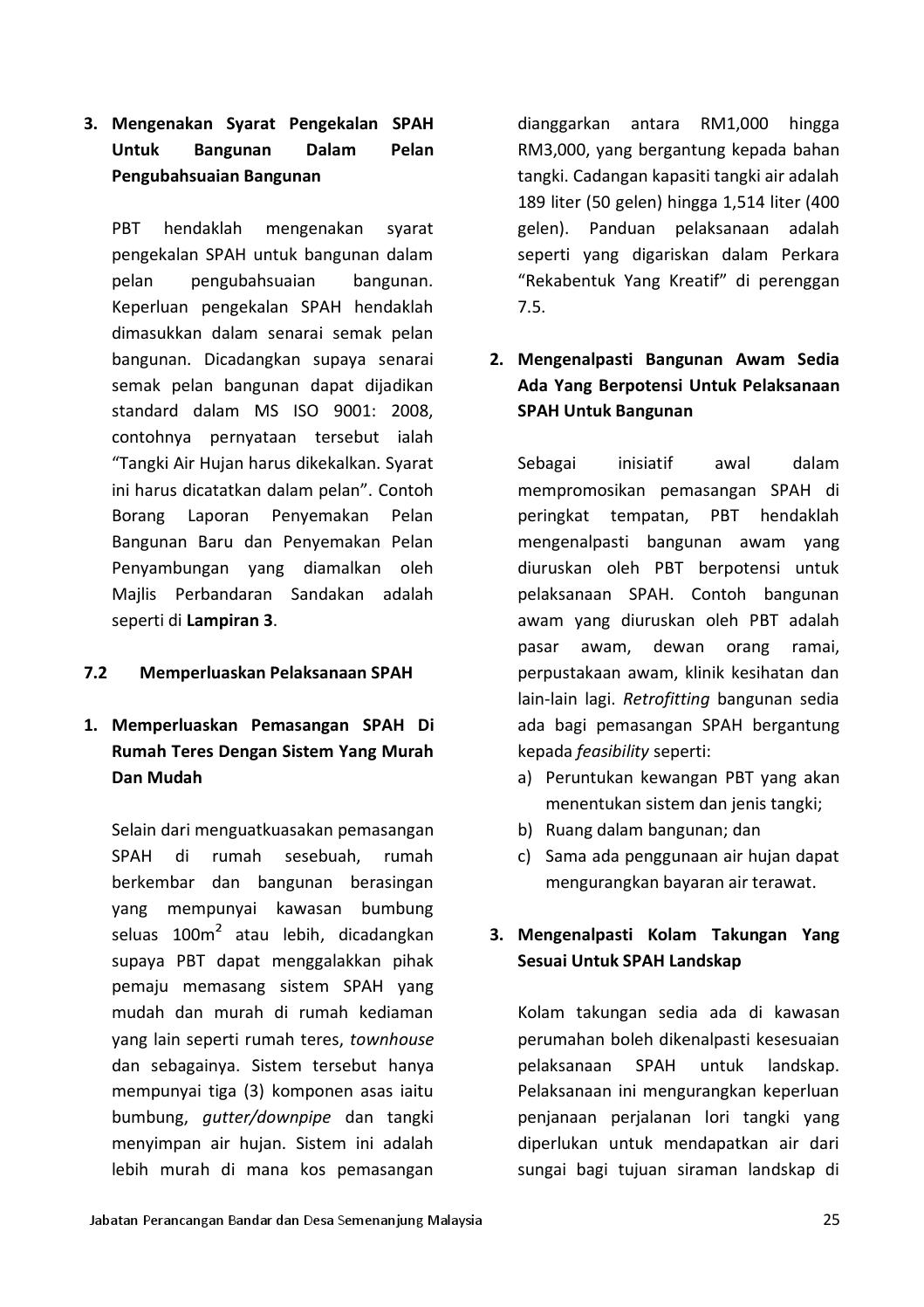 Sistem Pengumpulan dan Penggunaan Semula Air Hujan (SPAH) by R&D, JPBD ...