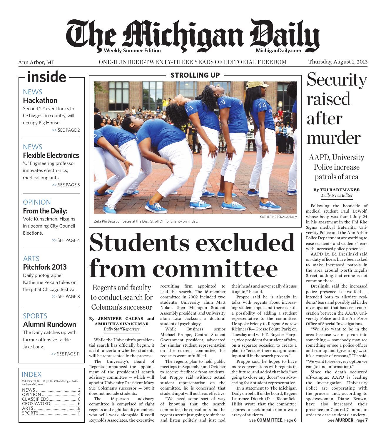 2013-08-01 by The Michigan Daily - Issuu
