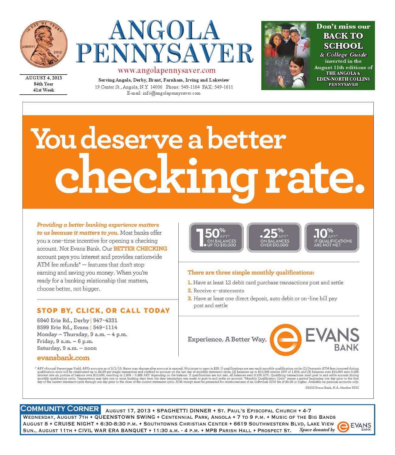 8/4/13 Angola Pennysaver by Angola Pennysaver - Issuu