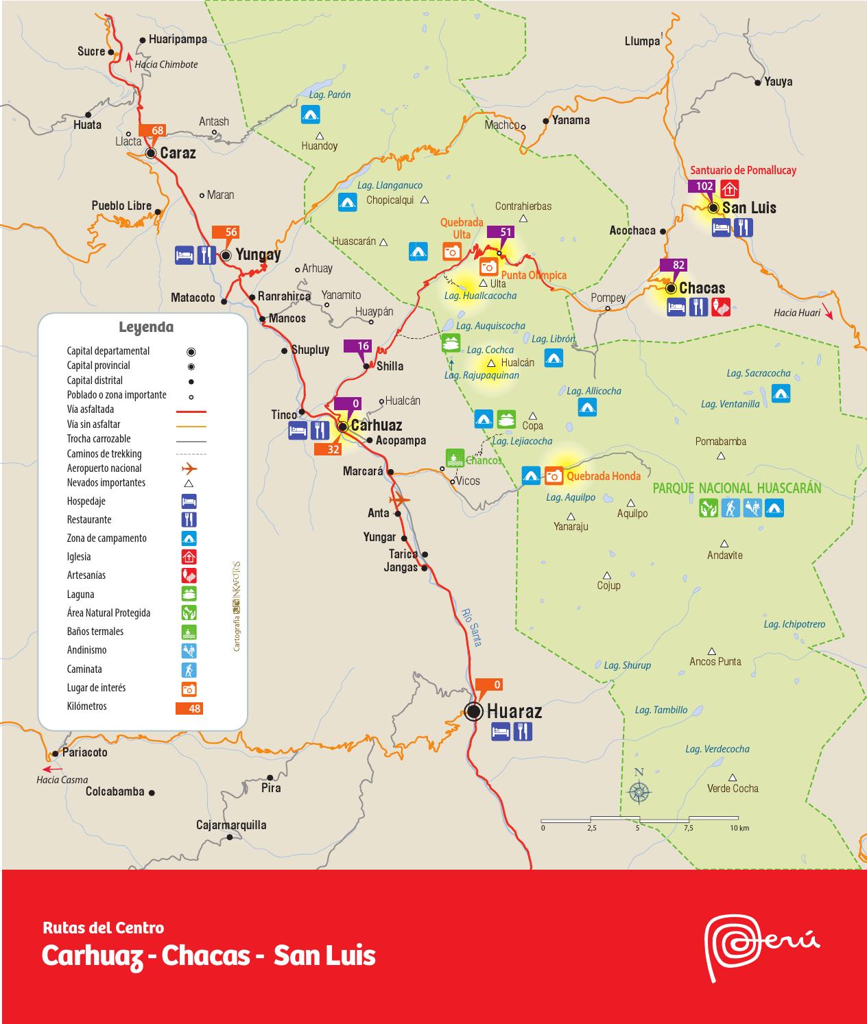 Mapa Carhuaz - Chacas - San Luis by Visit Peru - Issuu