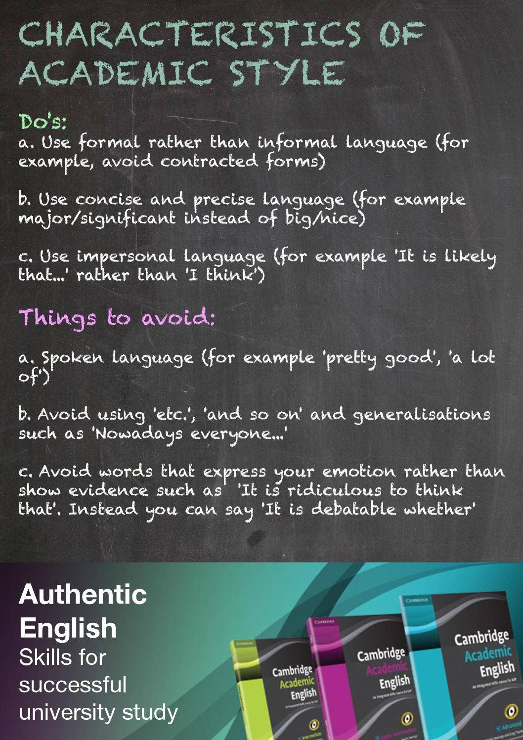 Cambridge Academic English academic style poster by Cambridge English ...