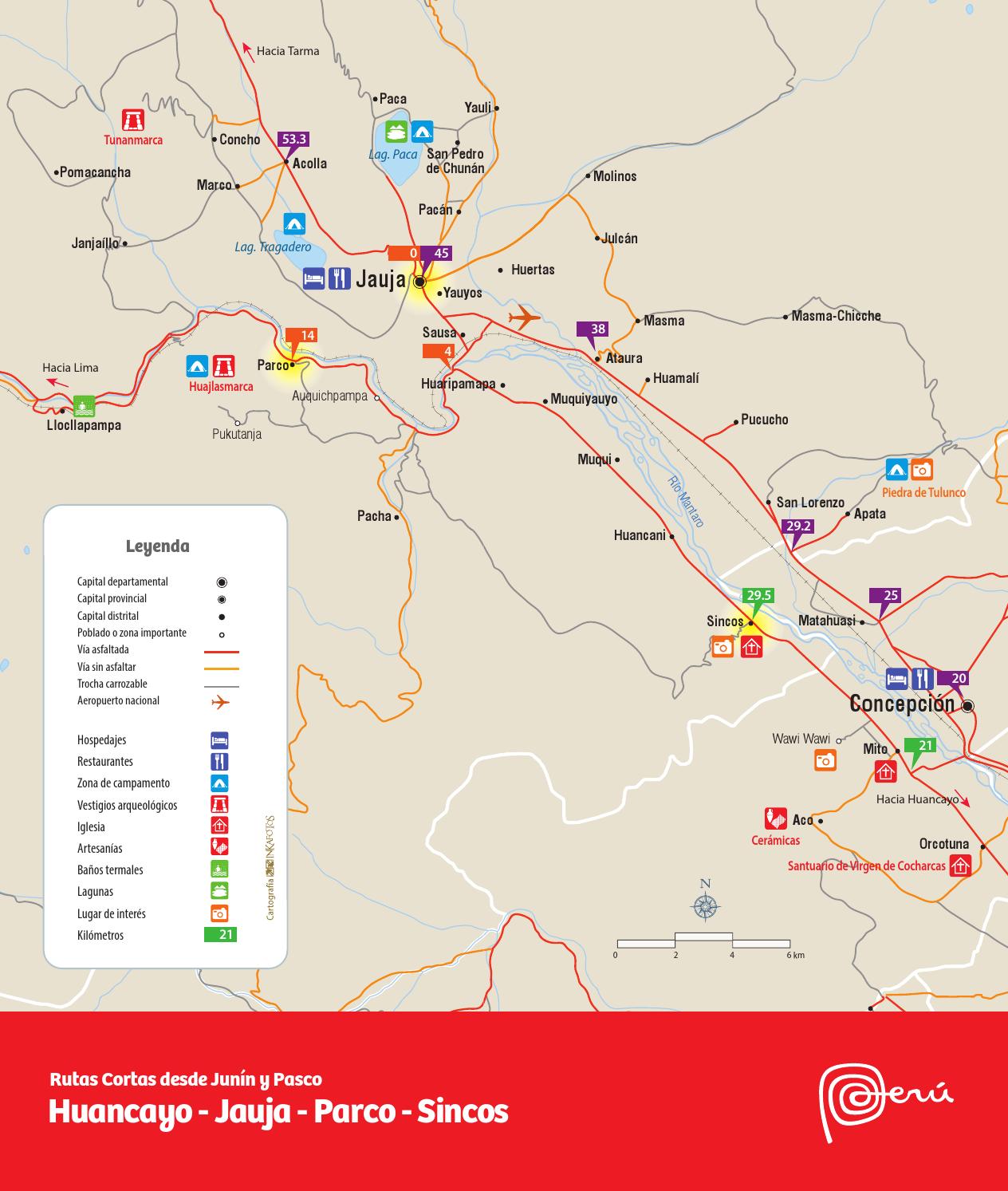 Mapa Huancayo - Jauja - Parco - Sincos by Visit Peru - Issuu