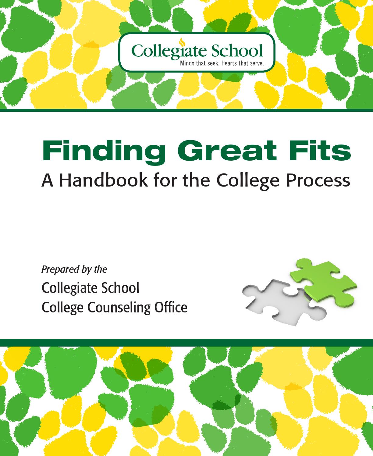 Collegiate School College Counseling Handbook '13-'14 by Collegiate ...