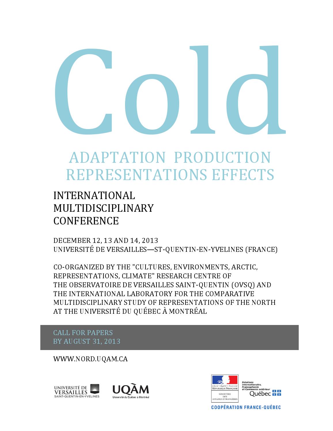 Call for Papers: Cold. Adaptation, Representation, Effects by ...