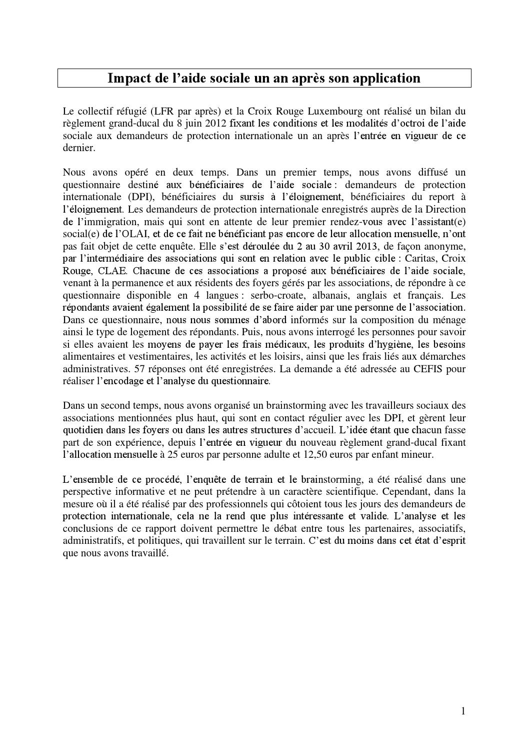 Impact De Laide Sociale Un An Après Son Application By Caritas