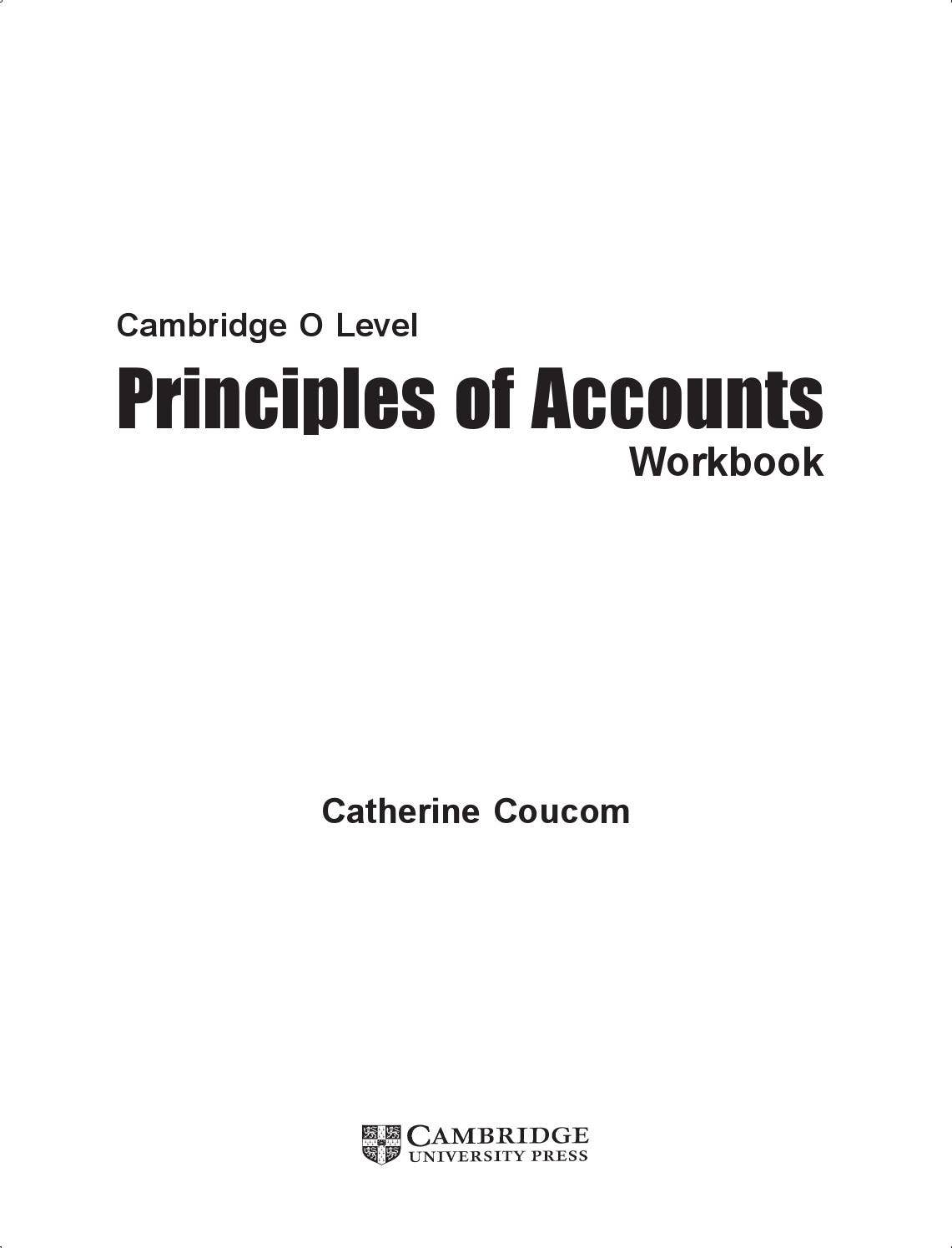 Cambridge O Level Principles of Accounts: Workbook by Cambridge ...