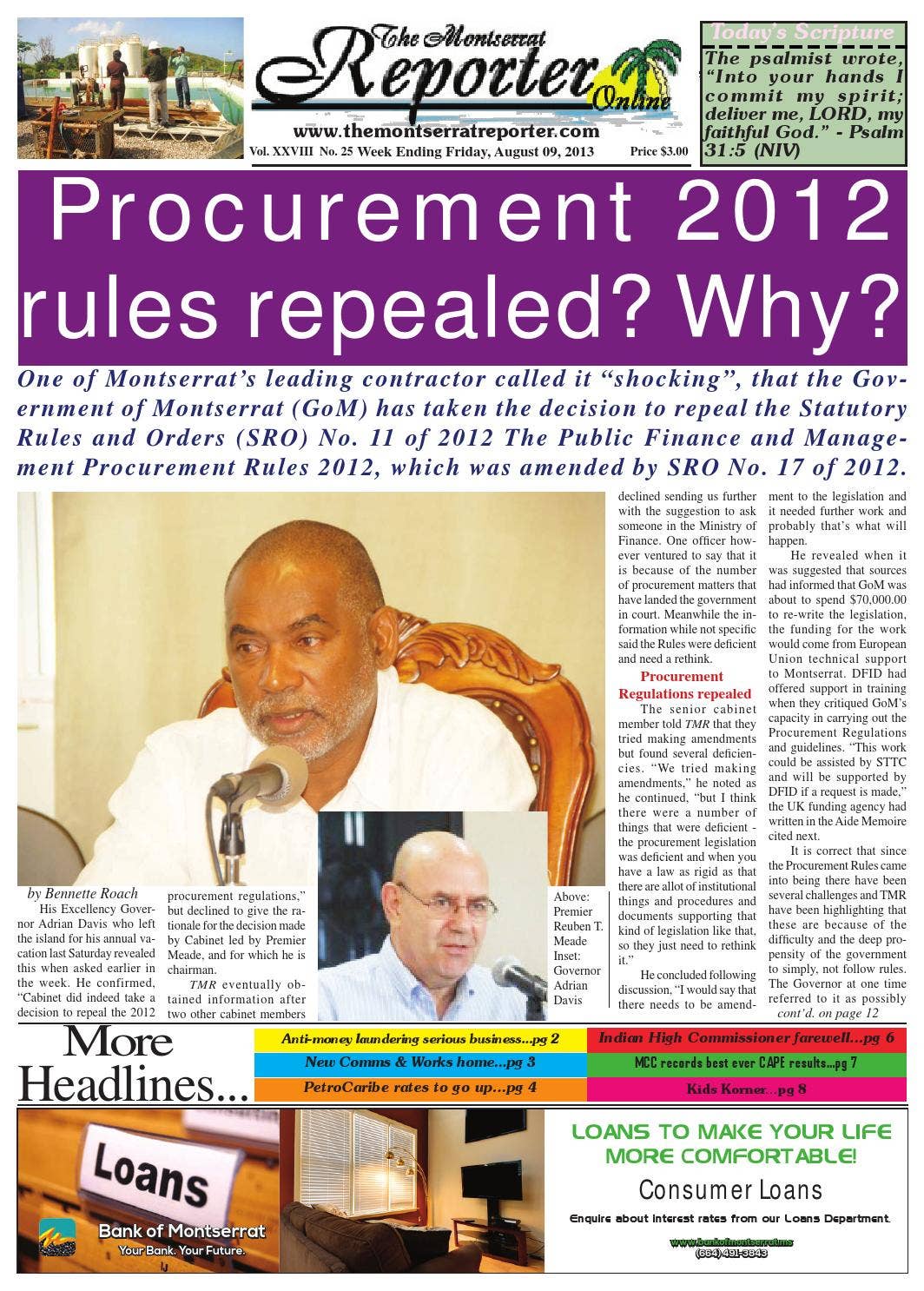 The Montserrat Reporter - 9 August 2013 by The Montserrat Reporter - Issuu