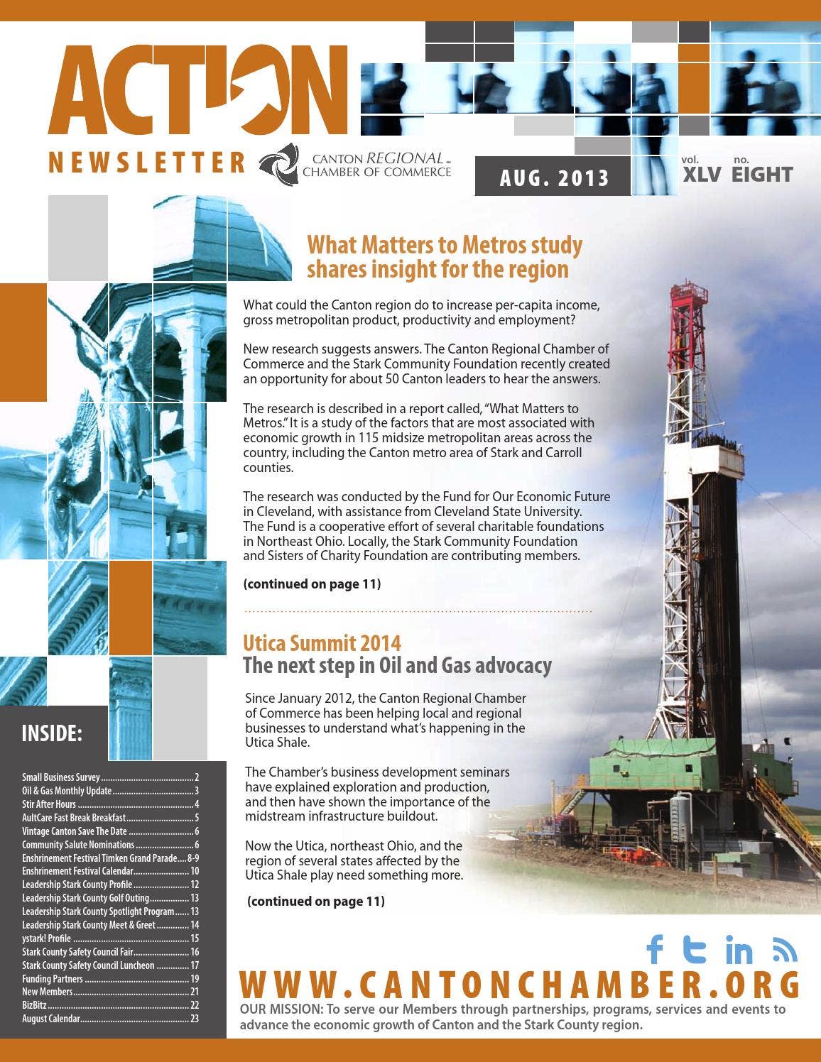 August 2013 action newsletter by Canton Regional Chamber of Commerce ...