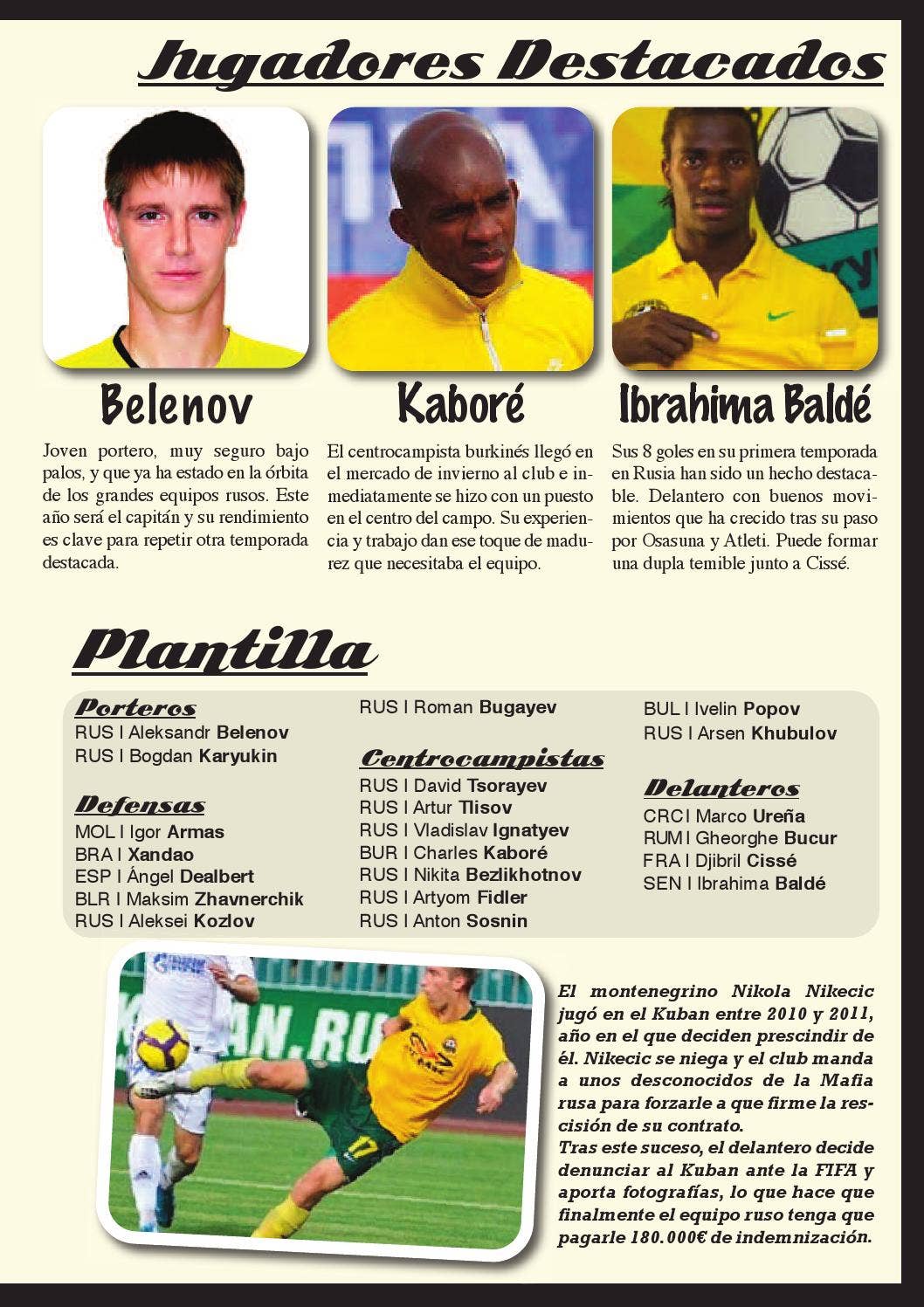 Guia Kaiser Russian Premier League 2013/14 by Kaiser Football - Issuu