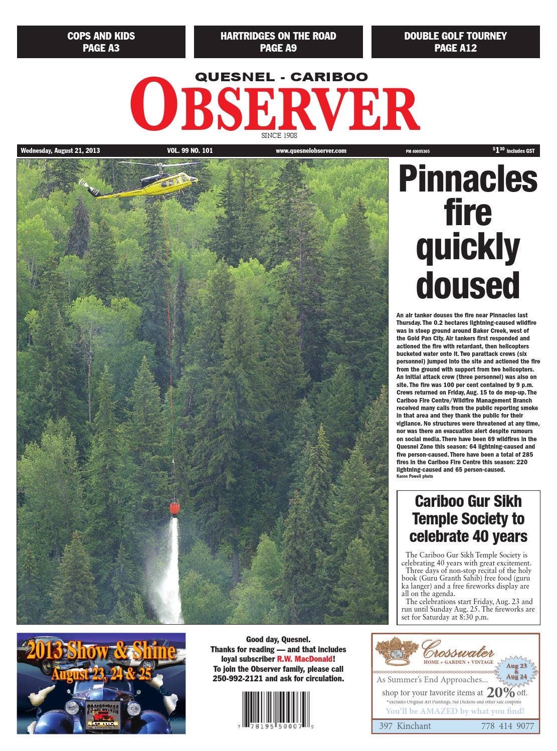 Quesnel Cariboo Observer, August 21, 2013 by Black Press Media Group ...