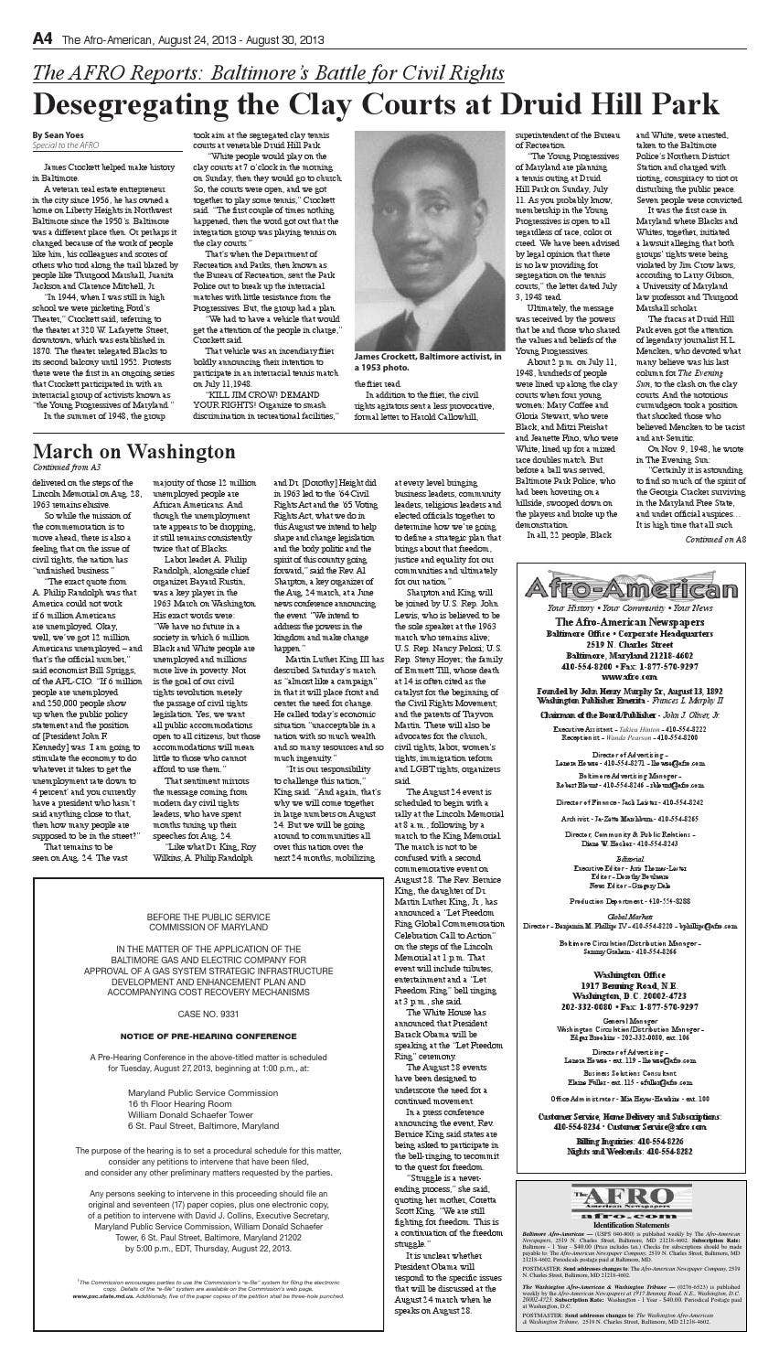 Baltimore Afro-American Newspaper Civil Rights Special Edition 8 24 ...