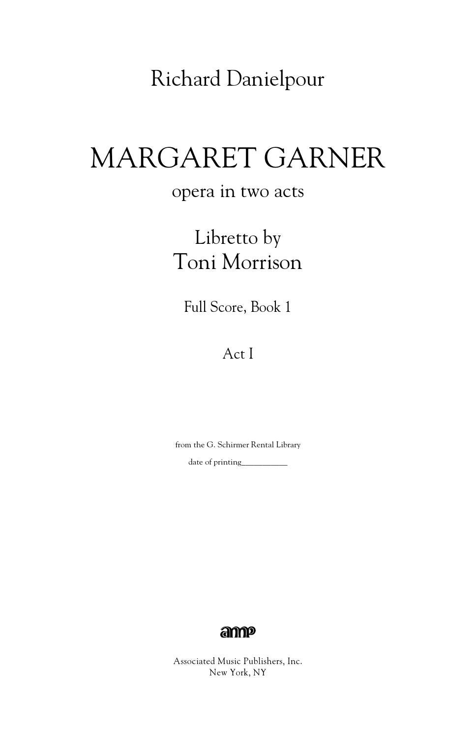 Danielpour MARGARET GARNER (Book 1, full score) by ScoresOnDemand - Issuu