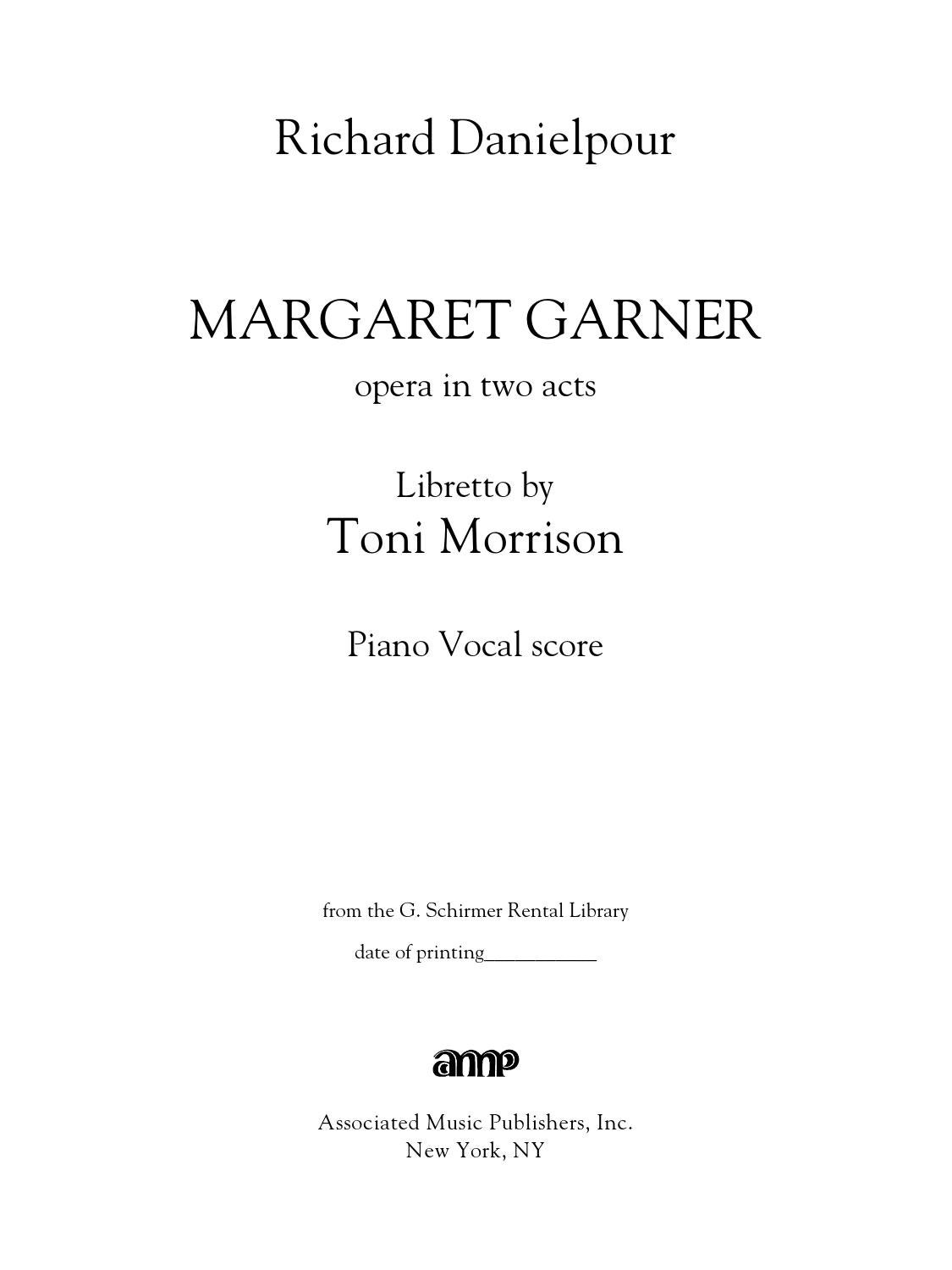 Danielpour MARGARET GARNER (vocal score) by ScoresOnDemand - Issuu
