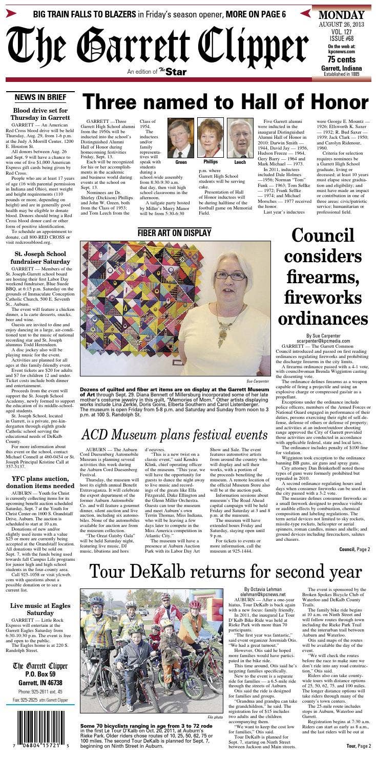 The Garrett Clipper - August 26, 2013 by KPC Media Group - Issuu
