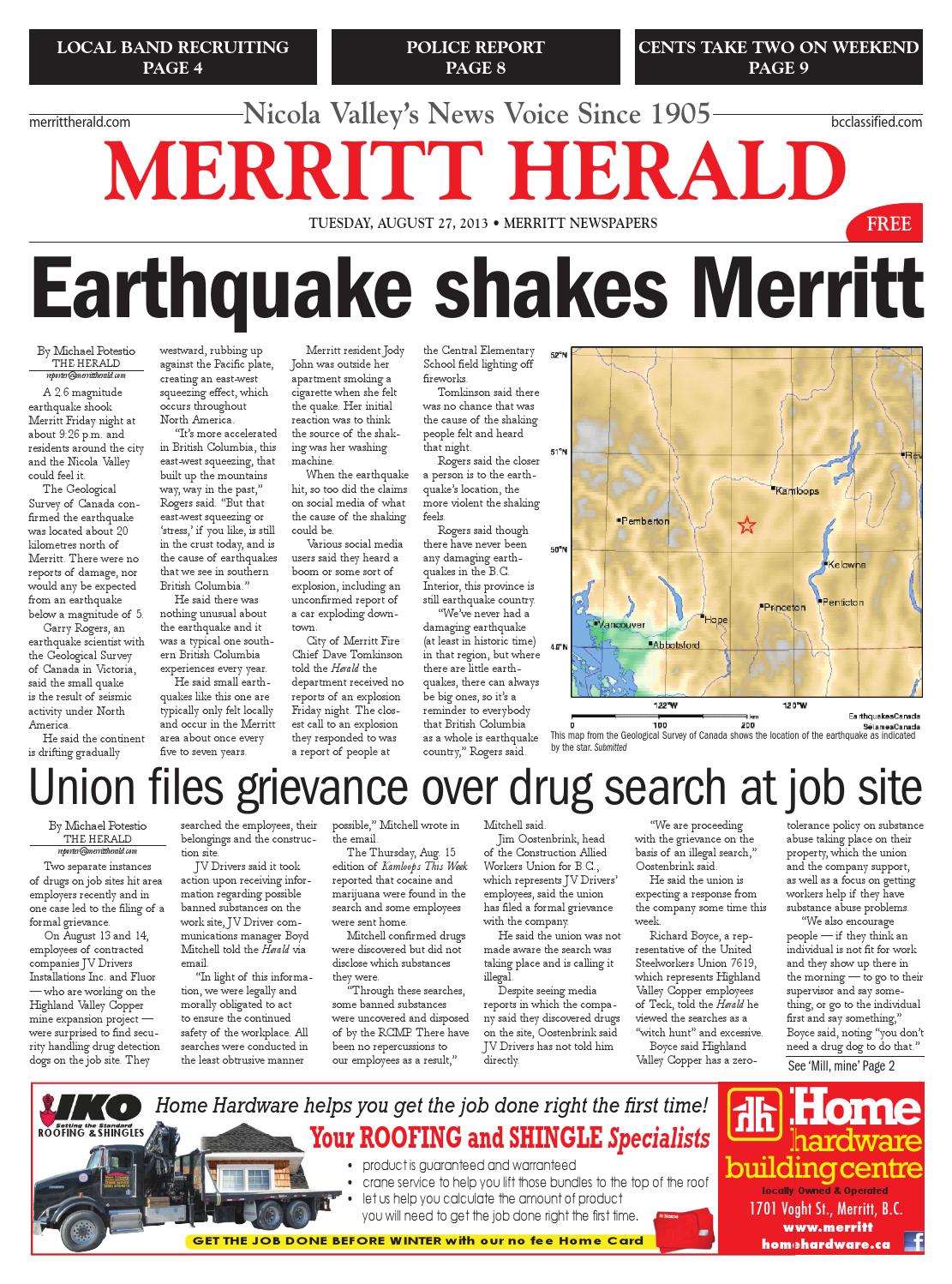 Merritt Herald, August 27, 2013 by Black Press Media Group - Issuu