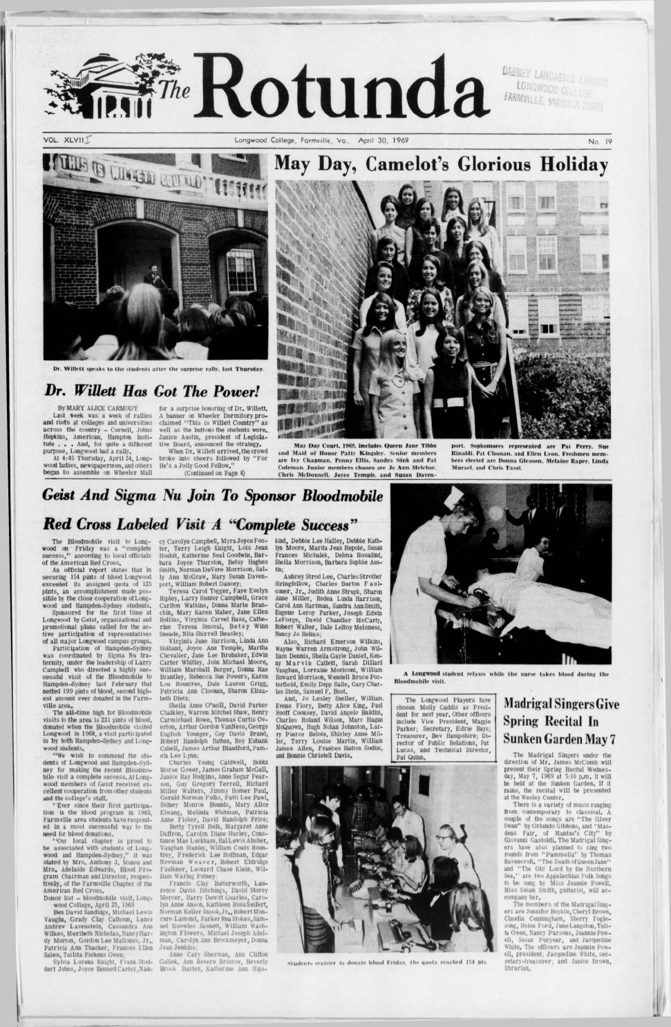 Rotunda vol 48, no 19 april 30, 1969 by Greenwood Library - Issuu