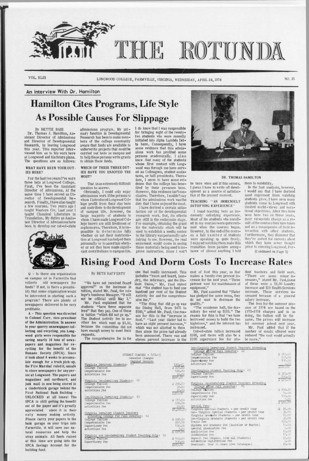 Rotunda vol 53, no 25 april 24, 1974 by Greenwood Library - Issuu